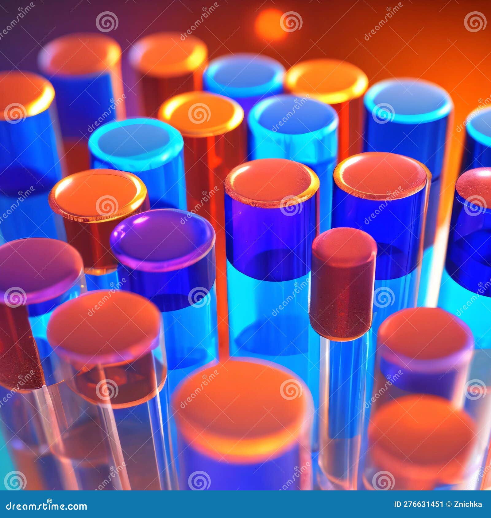 Multi-colored Liquids in Scientific Tubes in a Laboratory Stock ...
