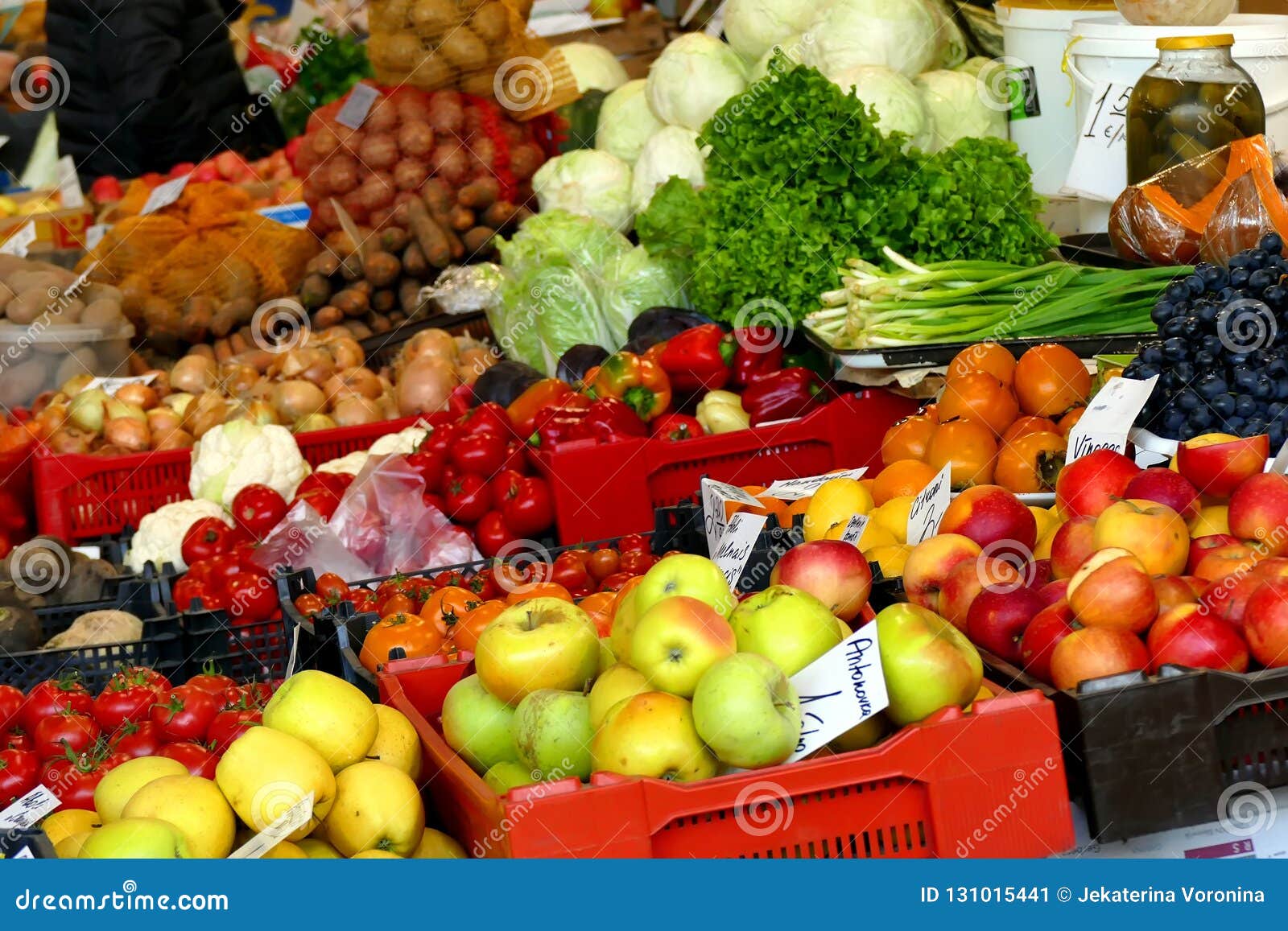 Various Local Products at the Bazaar Stock Image - Image of onions ...