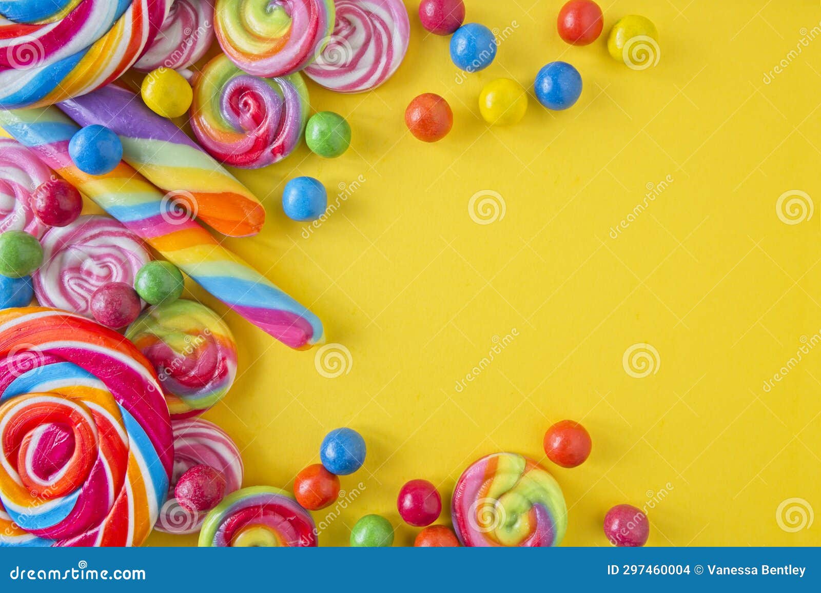 Various Lollipops and Round Candy in Bright and Bold Colours on a ...