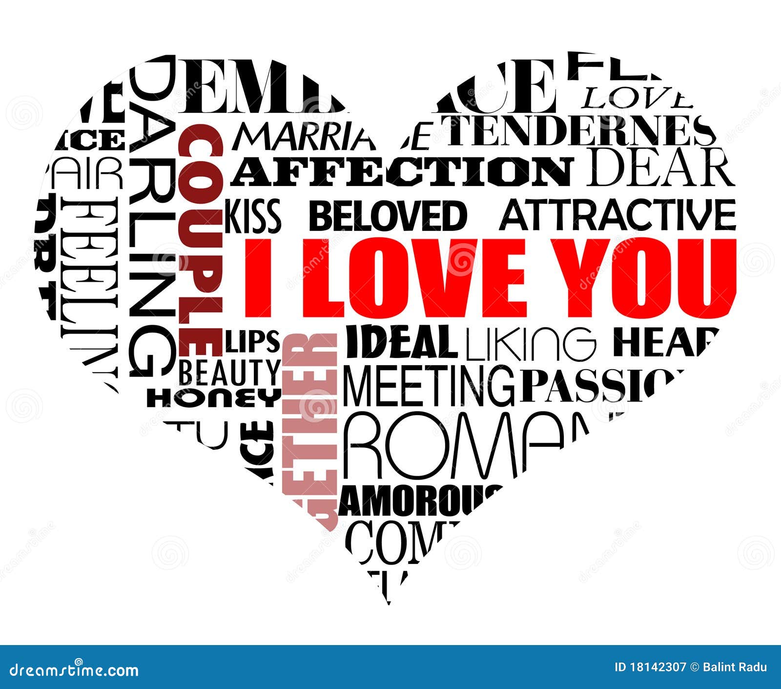 Various love words stock vector. Illustration of flirt - 18142307