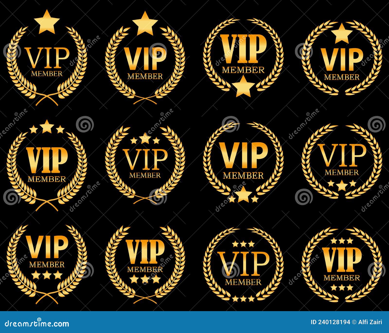 Various Luxury Golden VIP Label Stock Vector - Illustration of logo ...