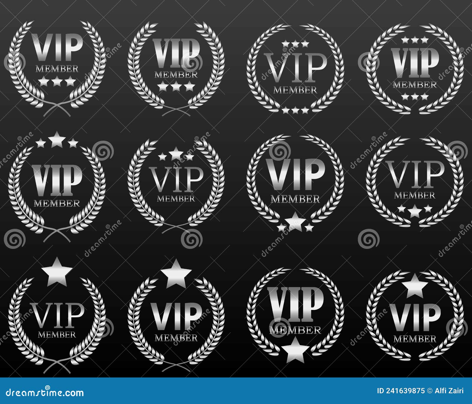 Various Luxury Silver VIP Label by Vector Design Stock Vector ...