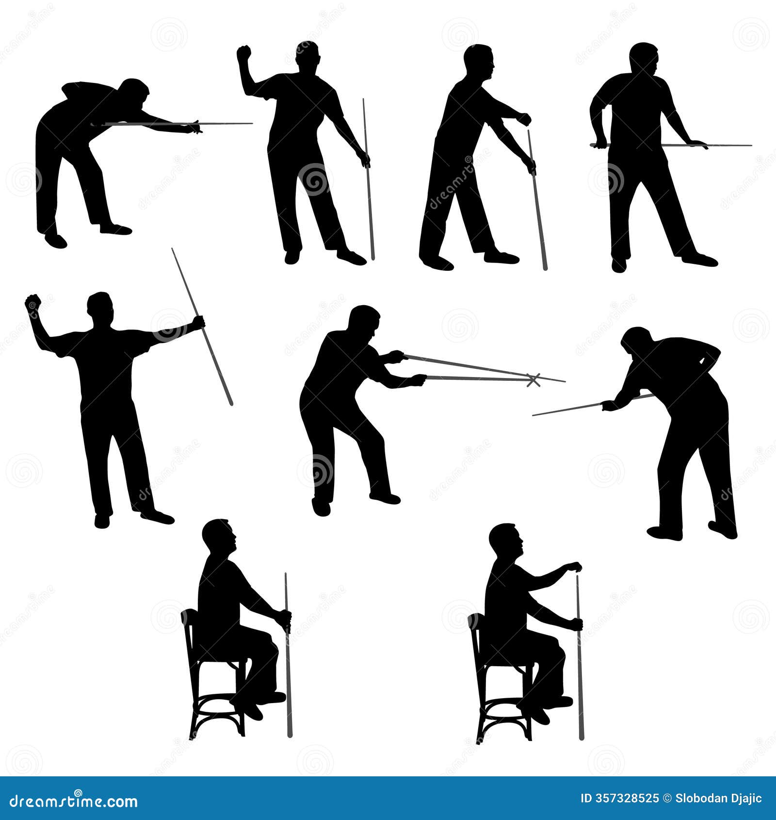 Pool Player Table Silhouette Vector Illustration | CartoonDealer.com ...