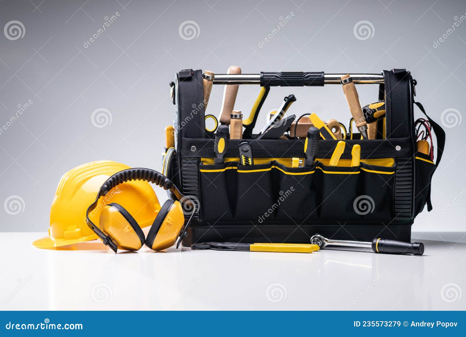 Various Manual Tools and Hardware in Toolbox Stock Image - Image of ...
