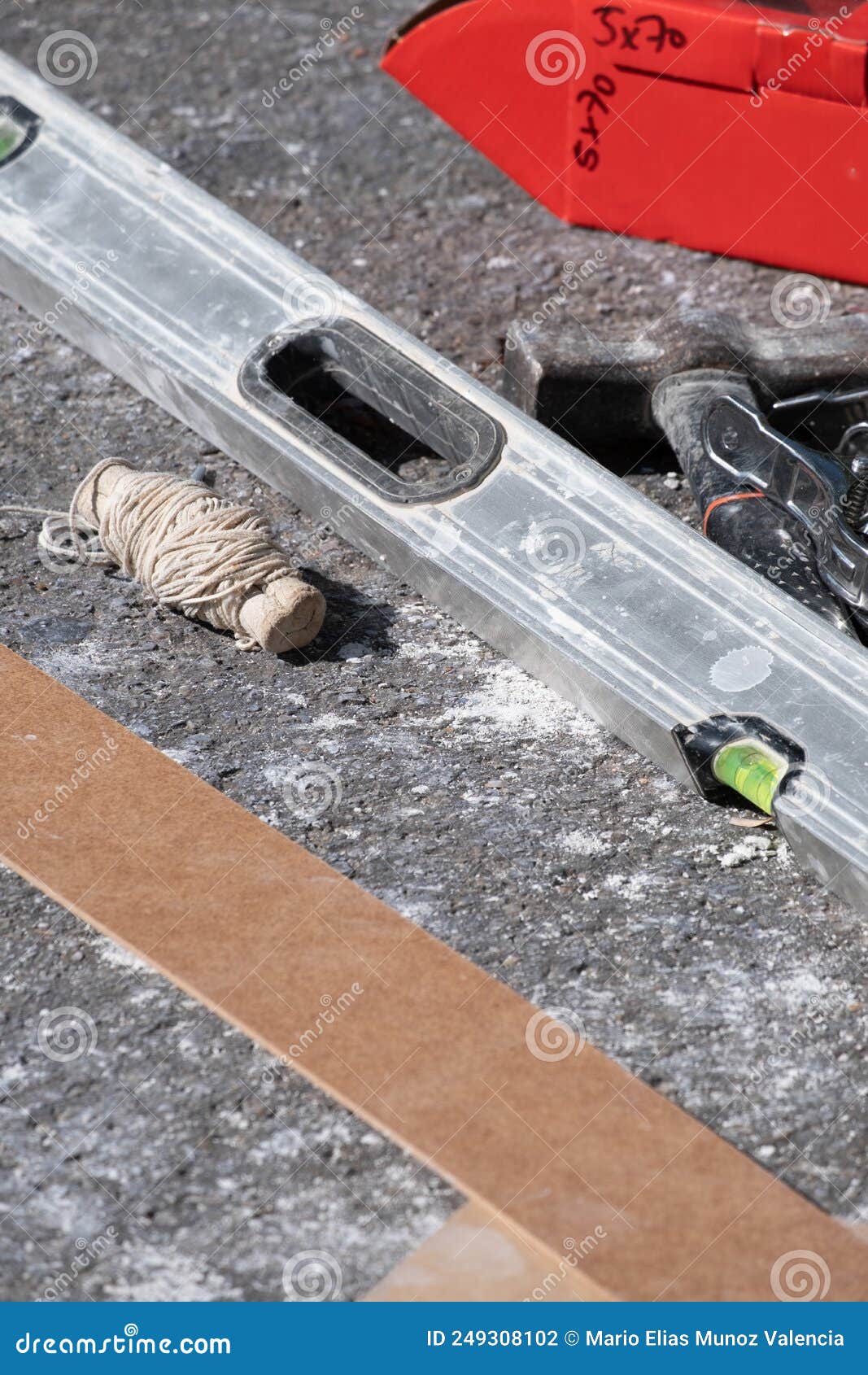 Various Masonry and Brickwork Tools Being Used on a Construction Site ...