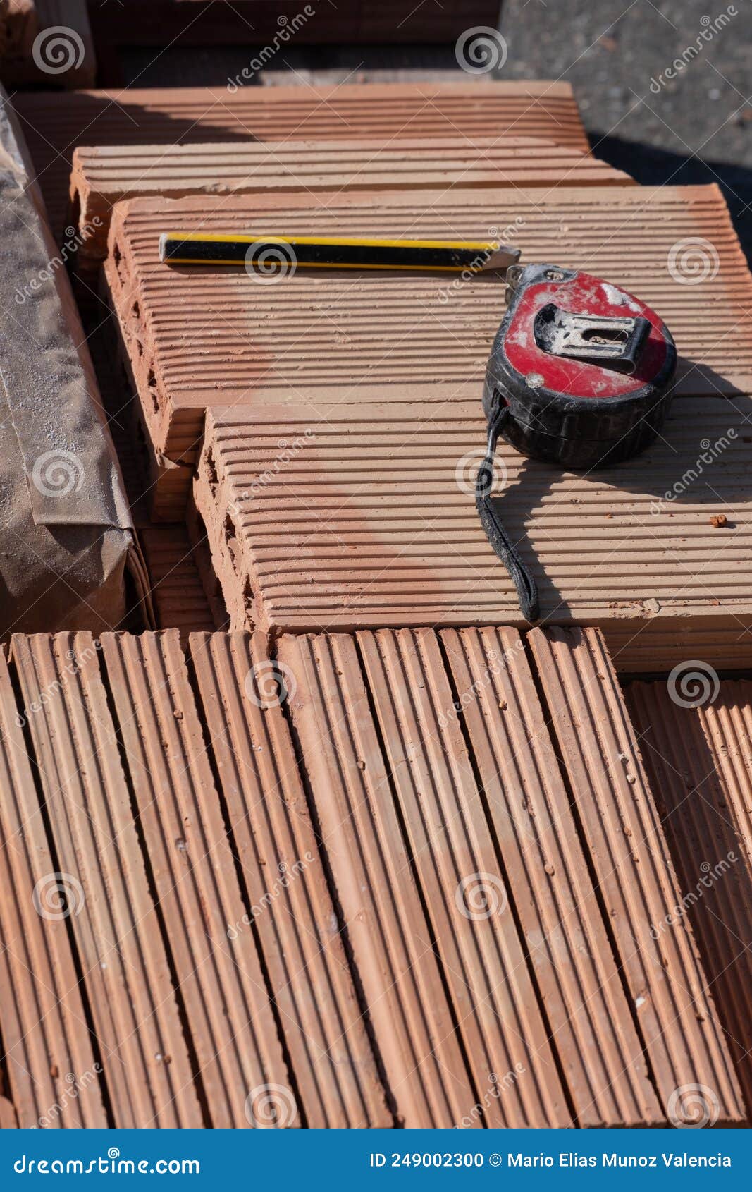 Various Masonry and Brickwork Tools Being Used on a Construction Site ...