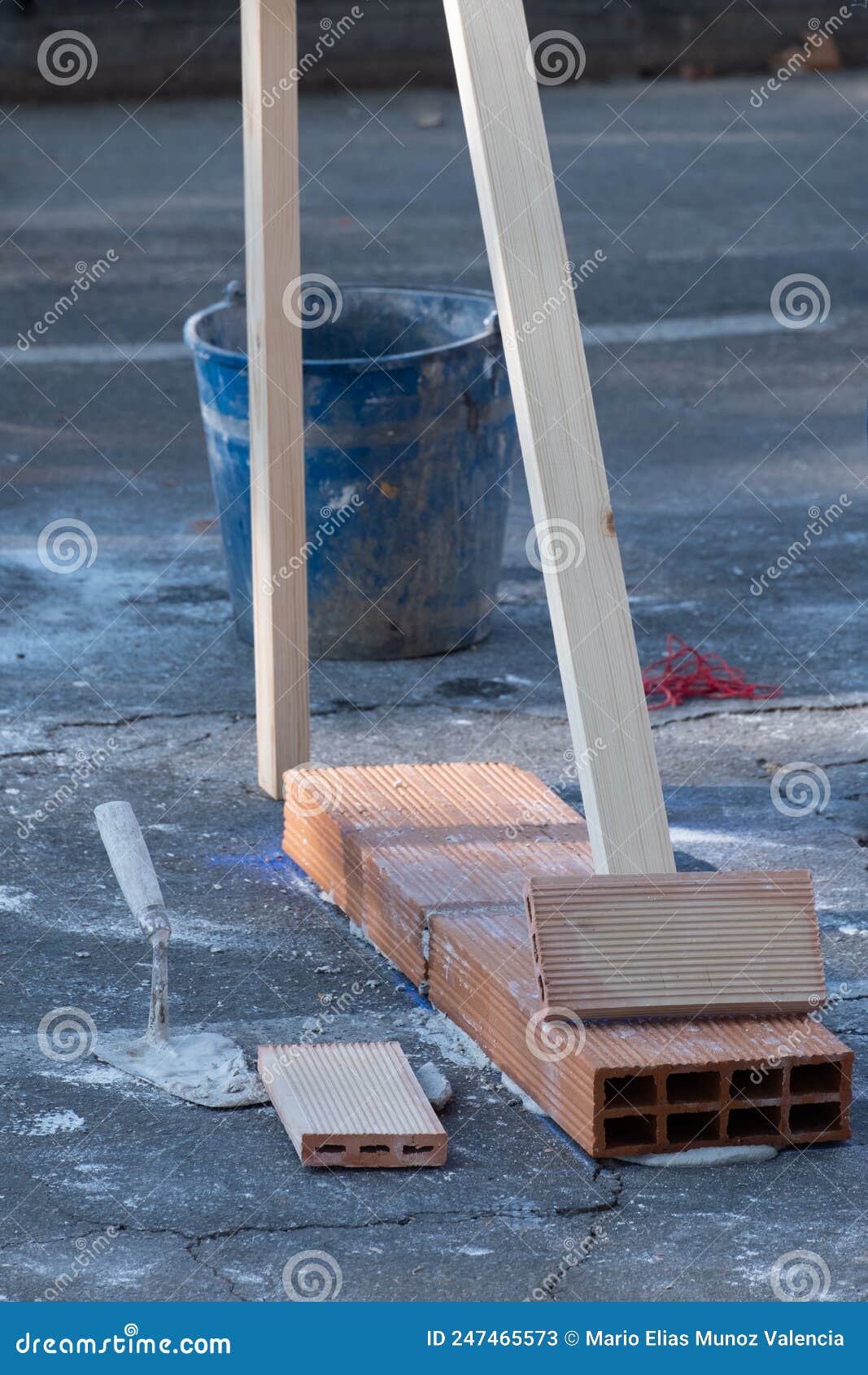 Various Masonry and Brickwork Tools Being Used on a Construction Site ...