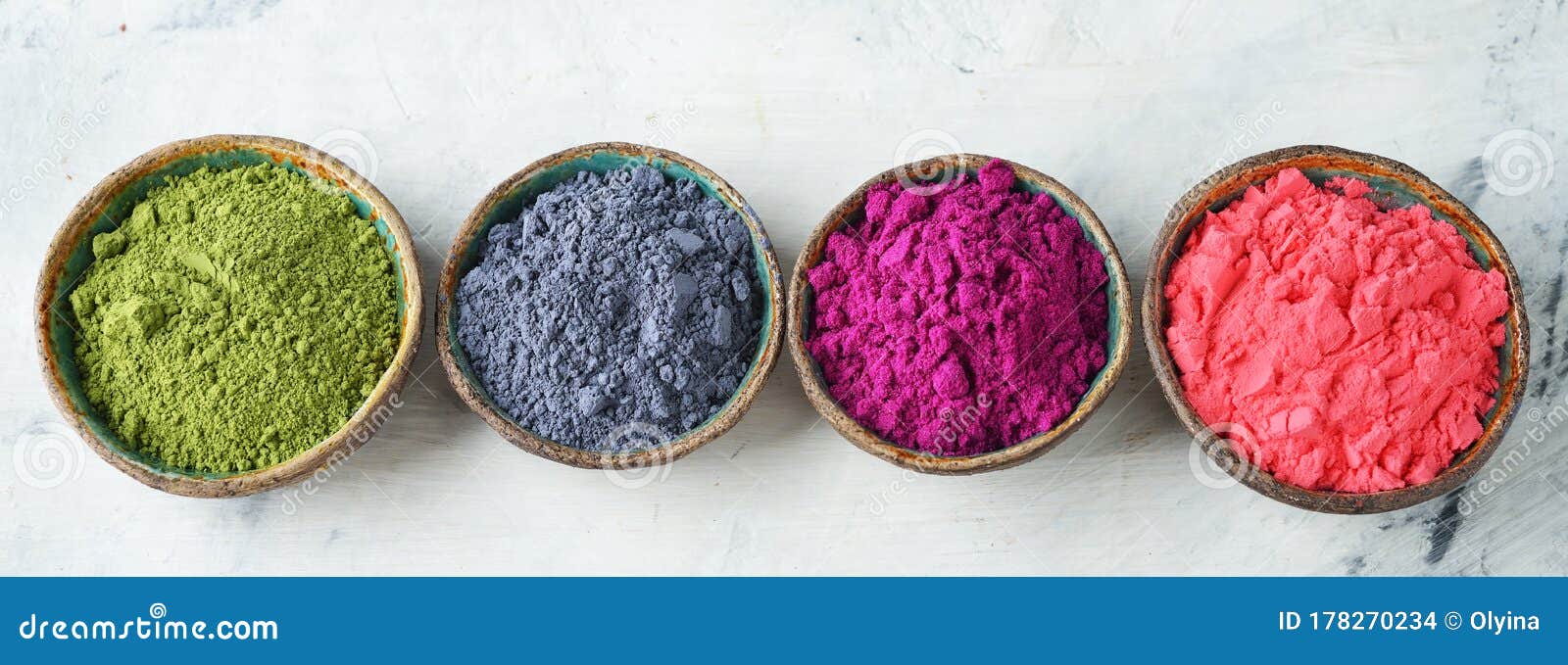 Various matcha tea powders stock photo. Image of snack - 178270234