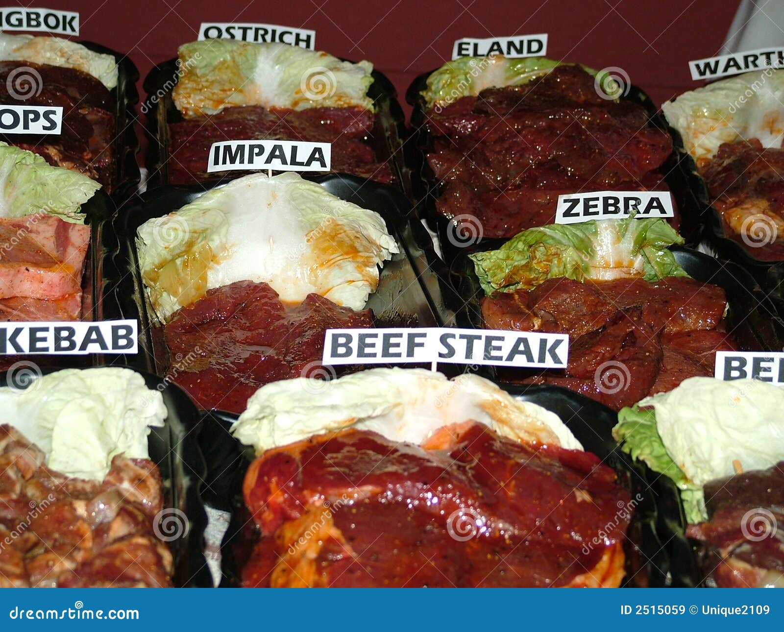 Various Meat stock image. Image of impala, ostrich, barbecue - 2515059