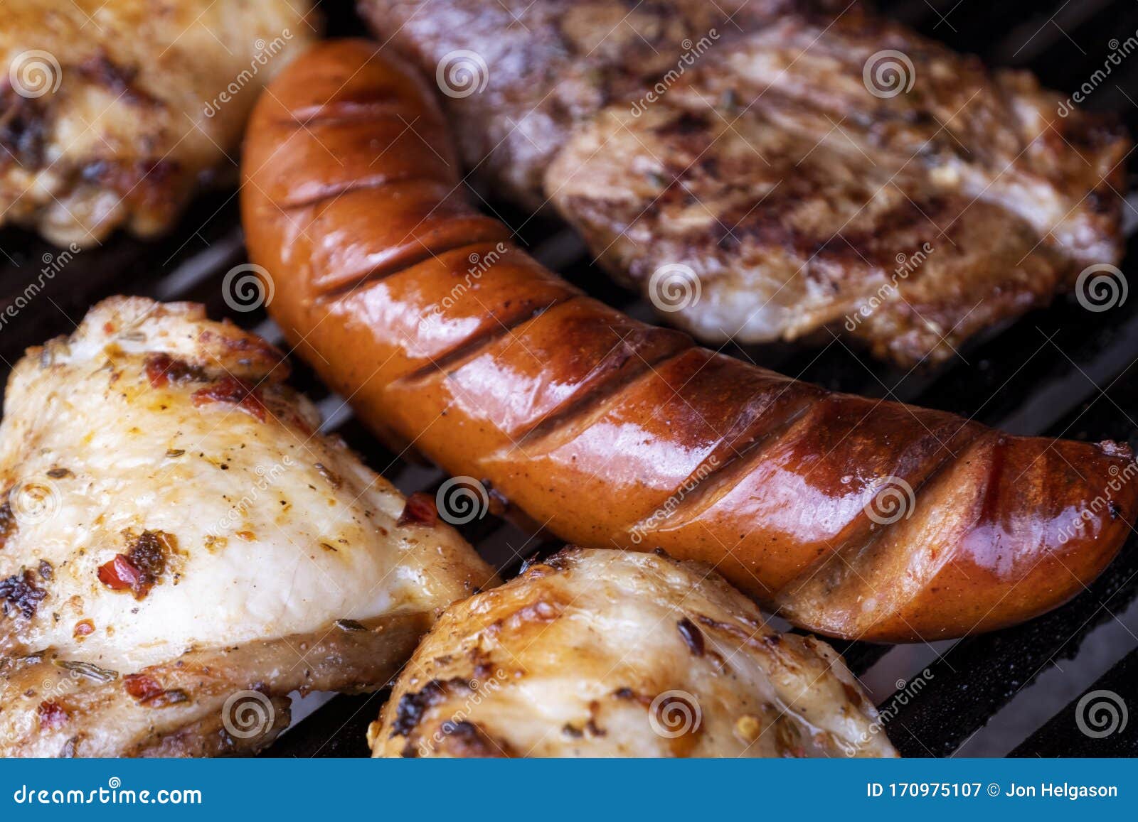 Various Meat on the Barbecue Stock Image - Image of tasty, grilled ...