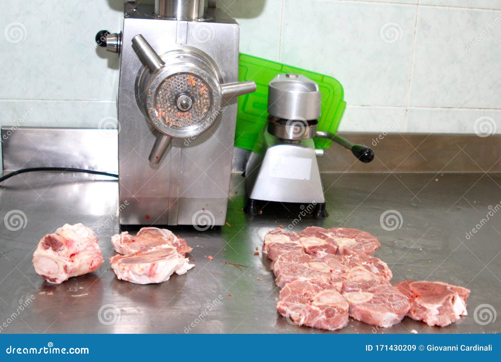 Butcher shop machine stock image. Image of knife, cutting - 171430209