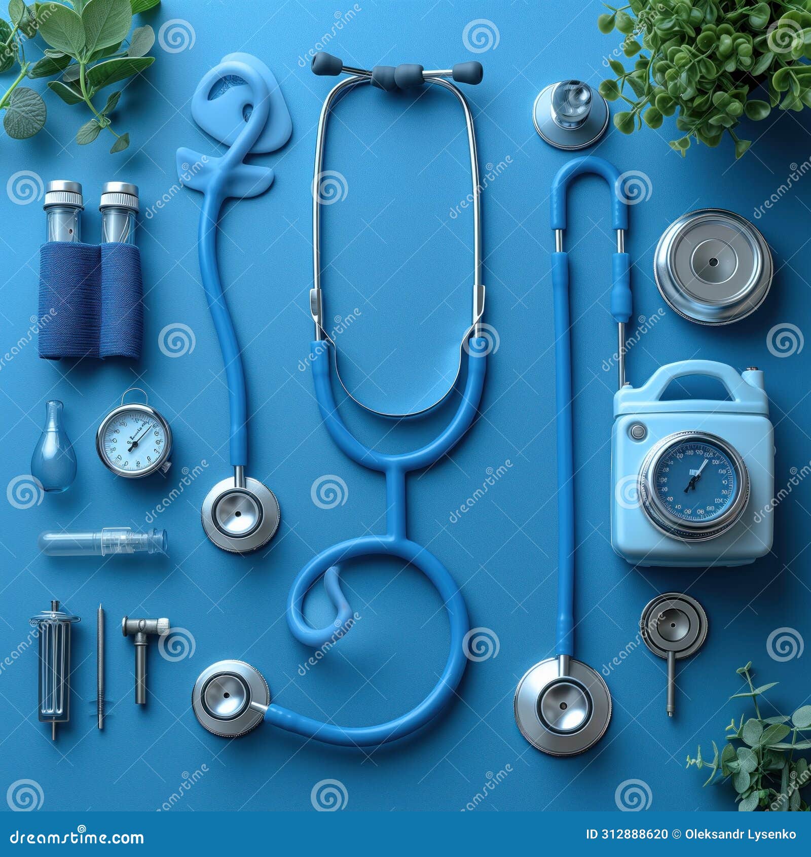 Various Medical Instruments Top View Stock Illustration - Illustration ...