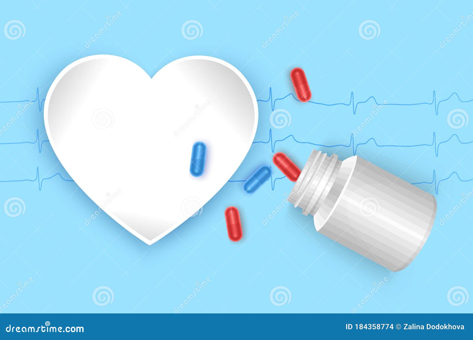 Various Medicine Tablet, Capsule, Pill and Frame in Shape of Heart ...