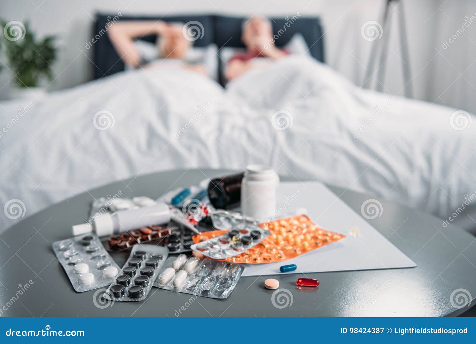 Various Medicines and Pill Bottle on Table Stock Image - Image of help ...