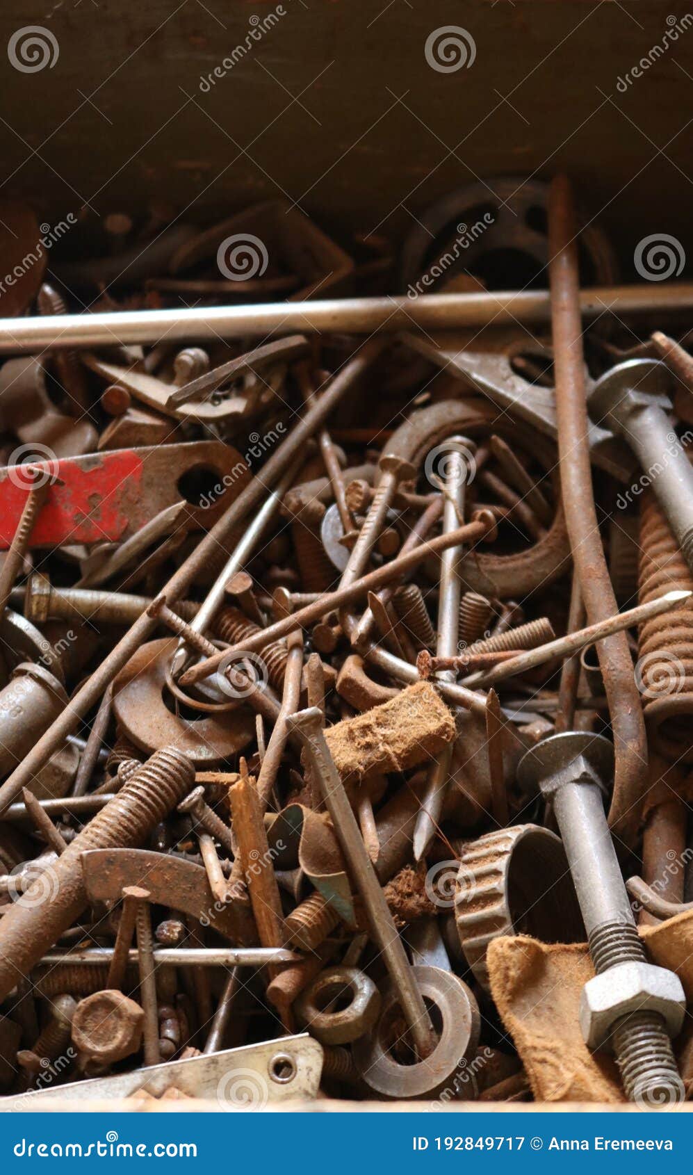 Various Metal Parts with a Coating of Rust Stock Image - Image of cover ...