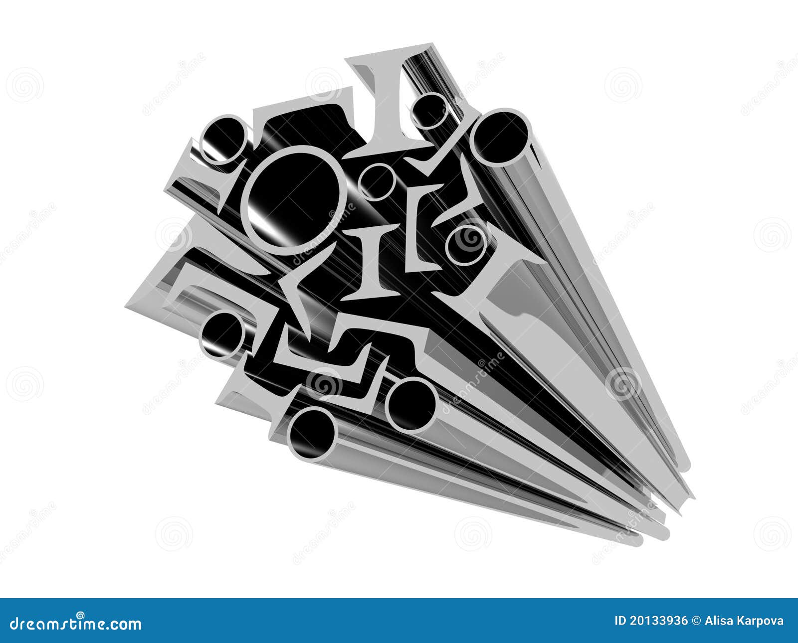 Various Metal Profiles on a White Background Isola Stock Illustration ...