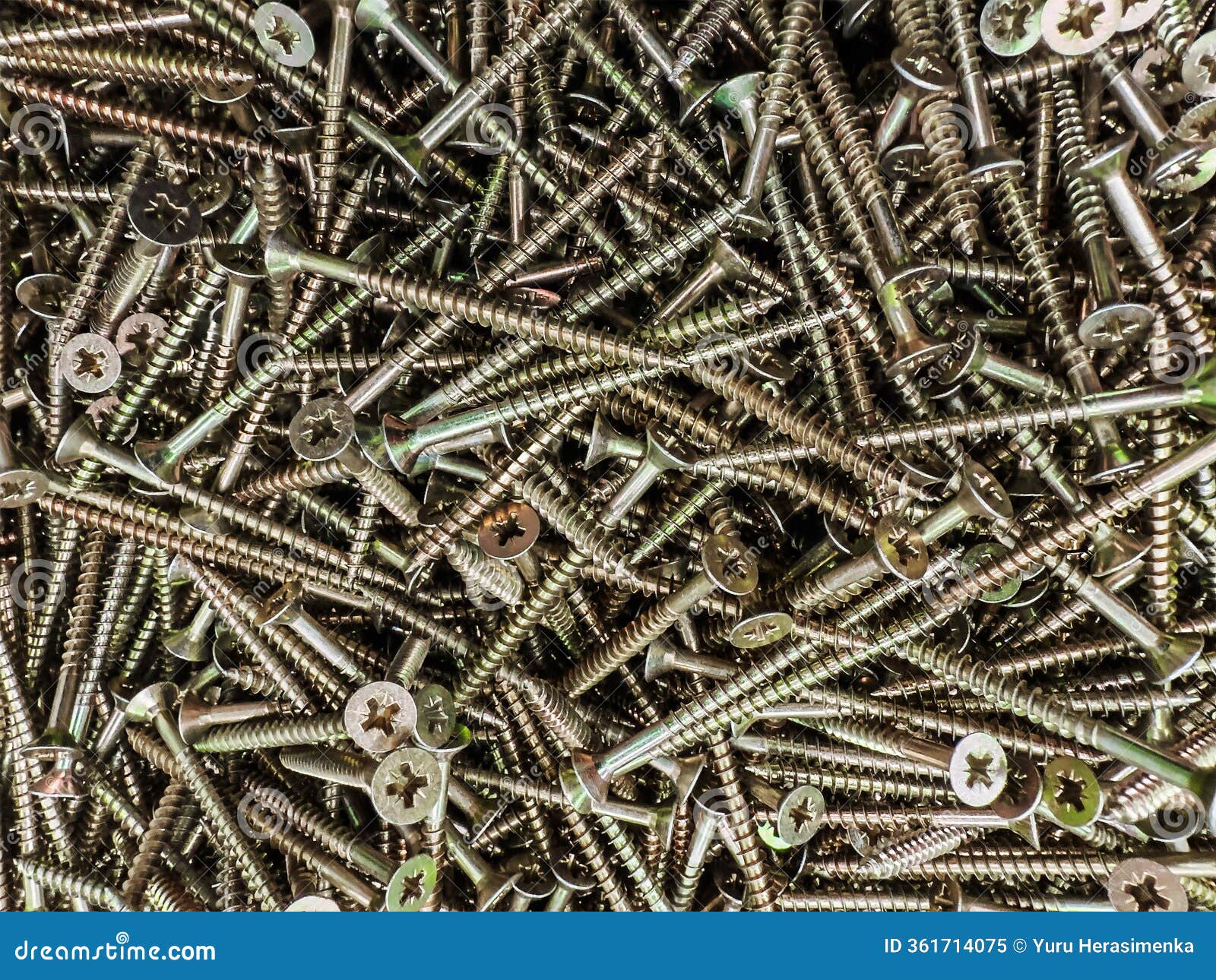 Various Metal Screws Scattered on a Surface Ready for Assembly or ...