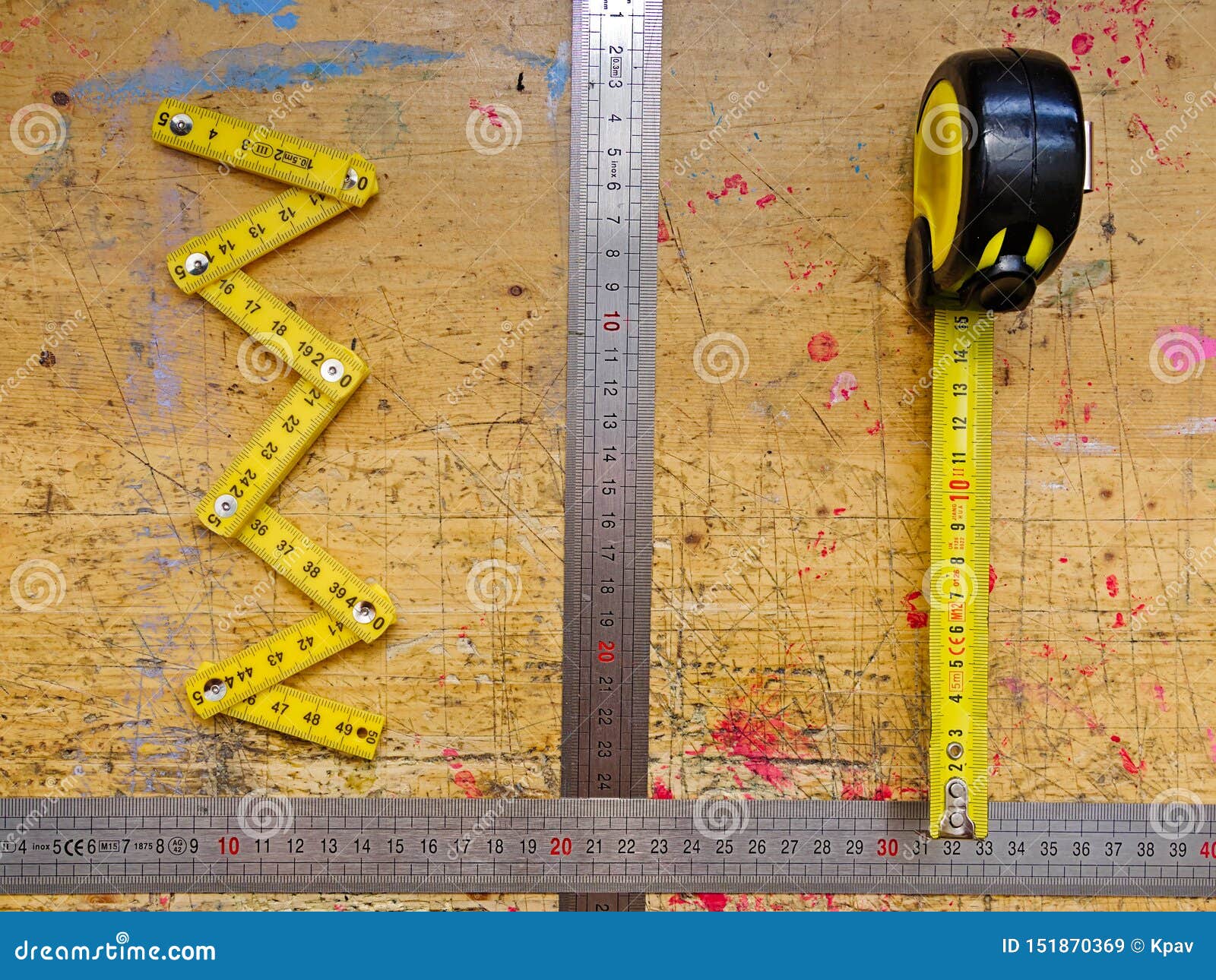 Various Metering Tools on Wooden Surface Stock Image - Image of object ...