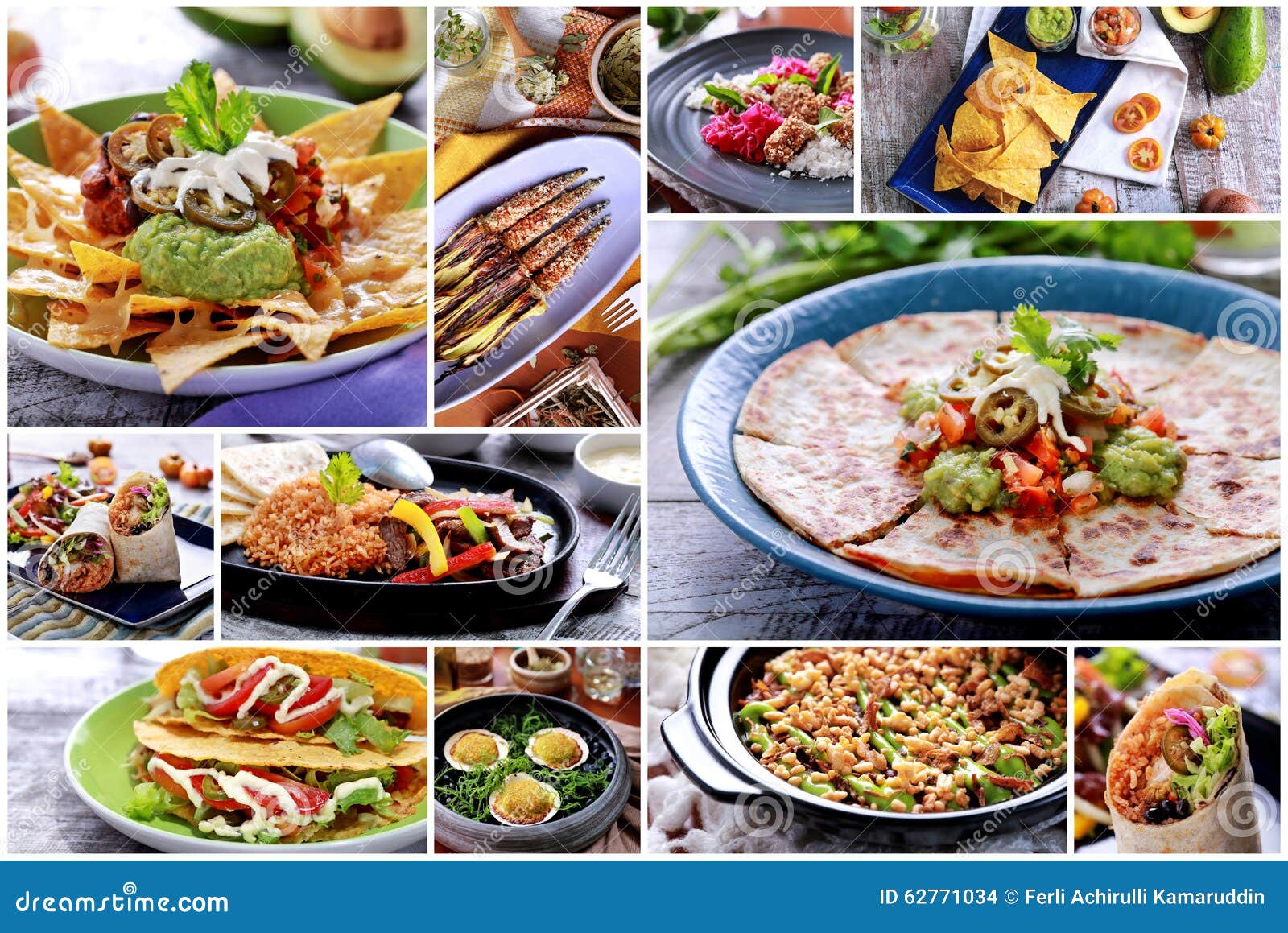 Various Mexican Food Buffet, Close Up Stock Photo - Image of dish ...