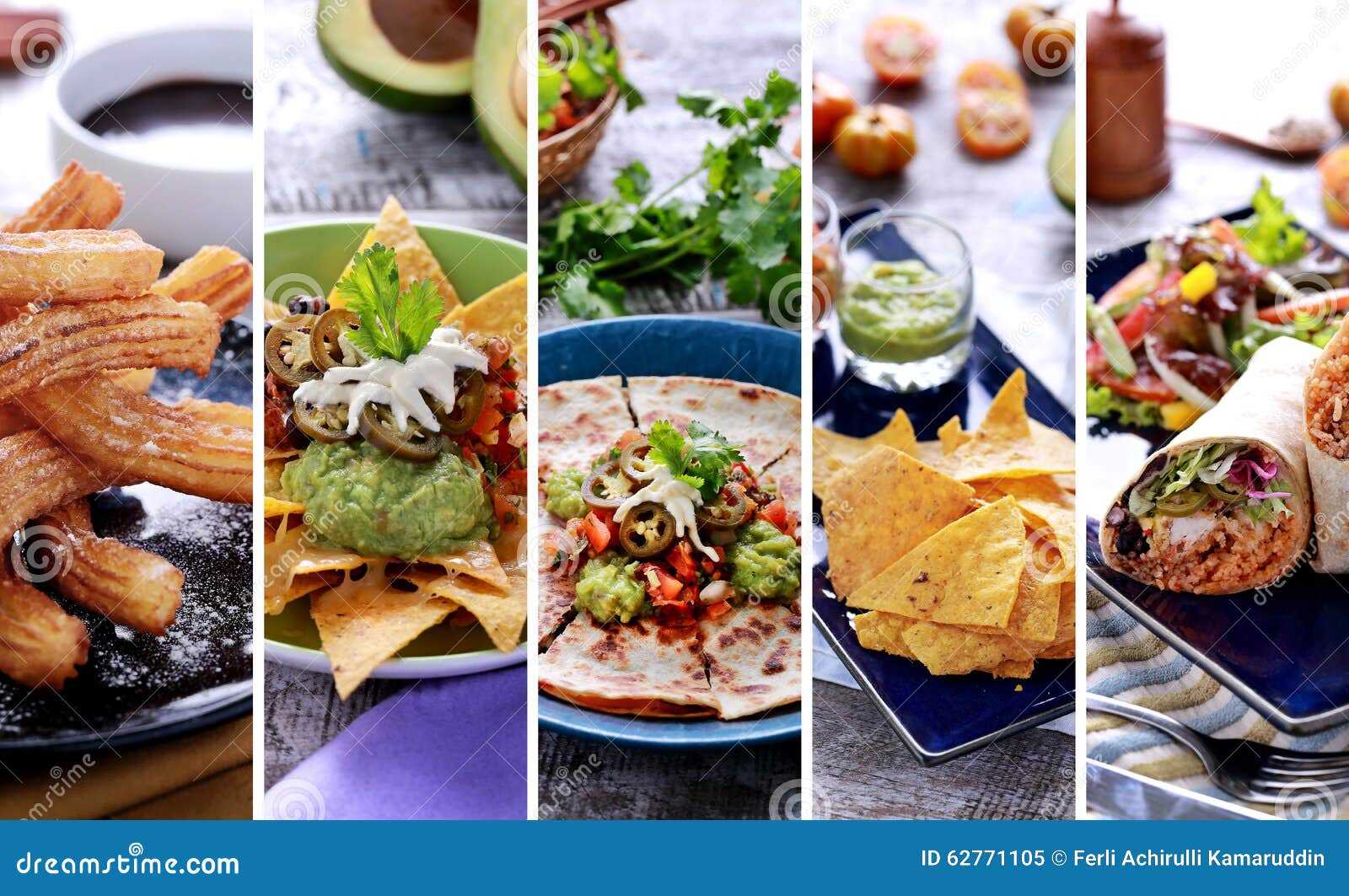 Various Mexican Food Buffet, Close Up Stock Image - Image of horizontal ...