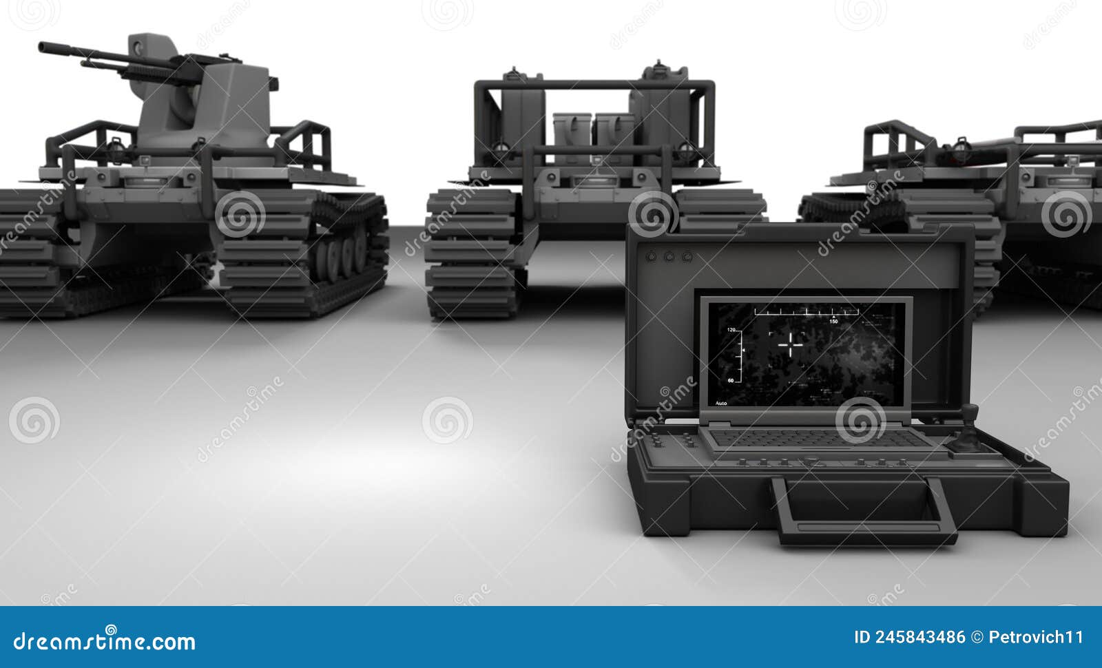 Military Robots and Remote Control. Stock Illustration - Illustration ...