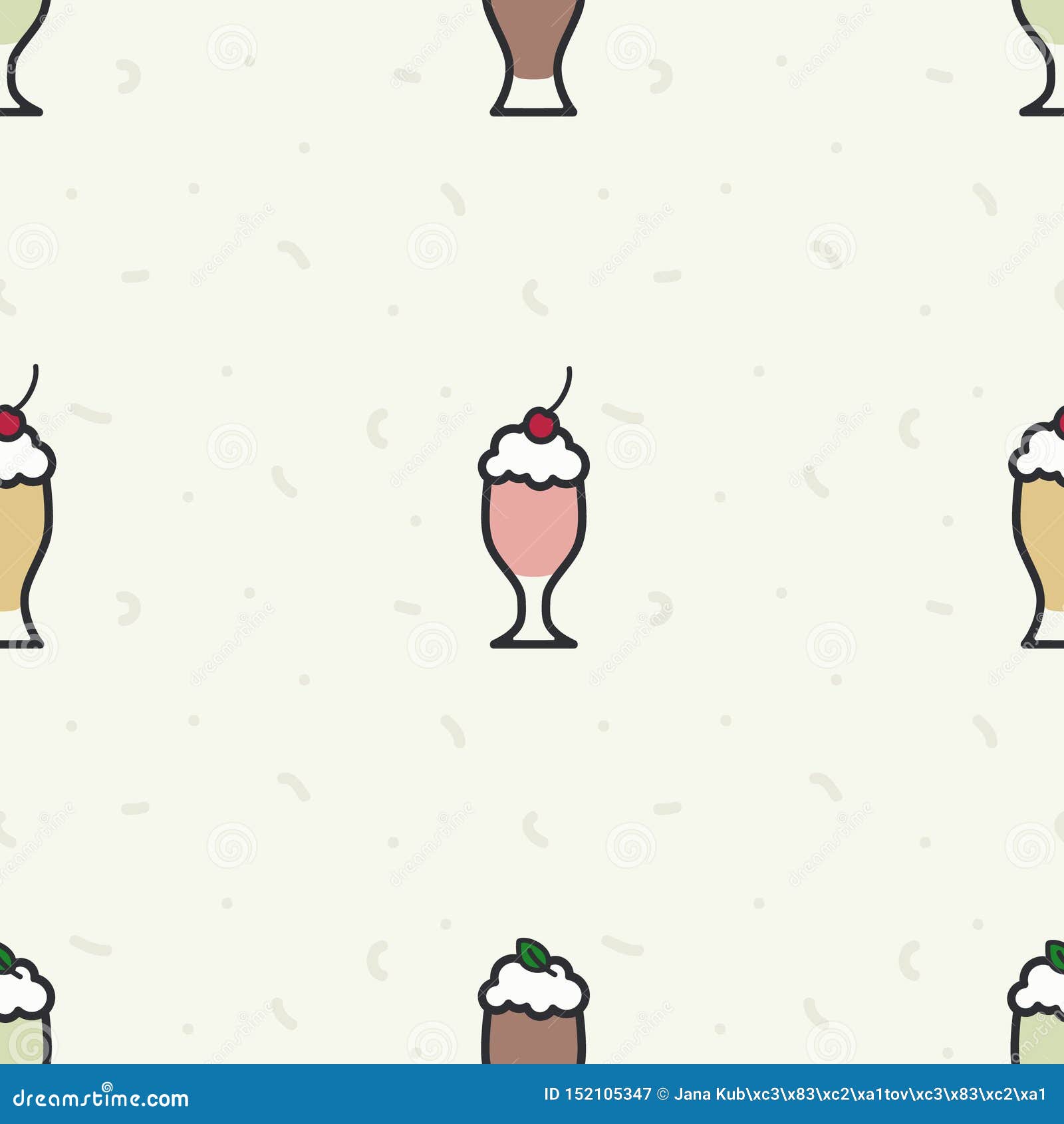 Various Milkshakes Background Cartoon Vector | CartoonDealer.com #152105347