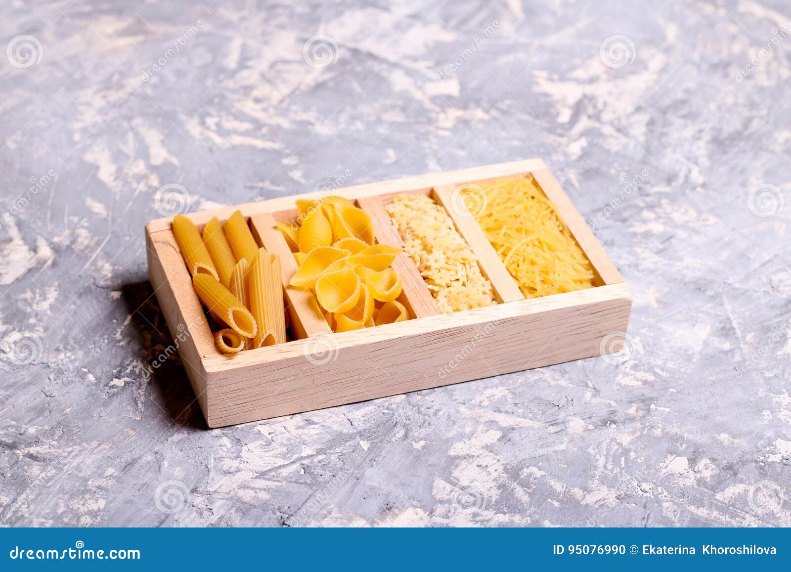 Various mix of pasta stock photo. Image of farfalle, tagliatelle - 95076990