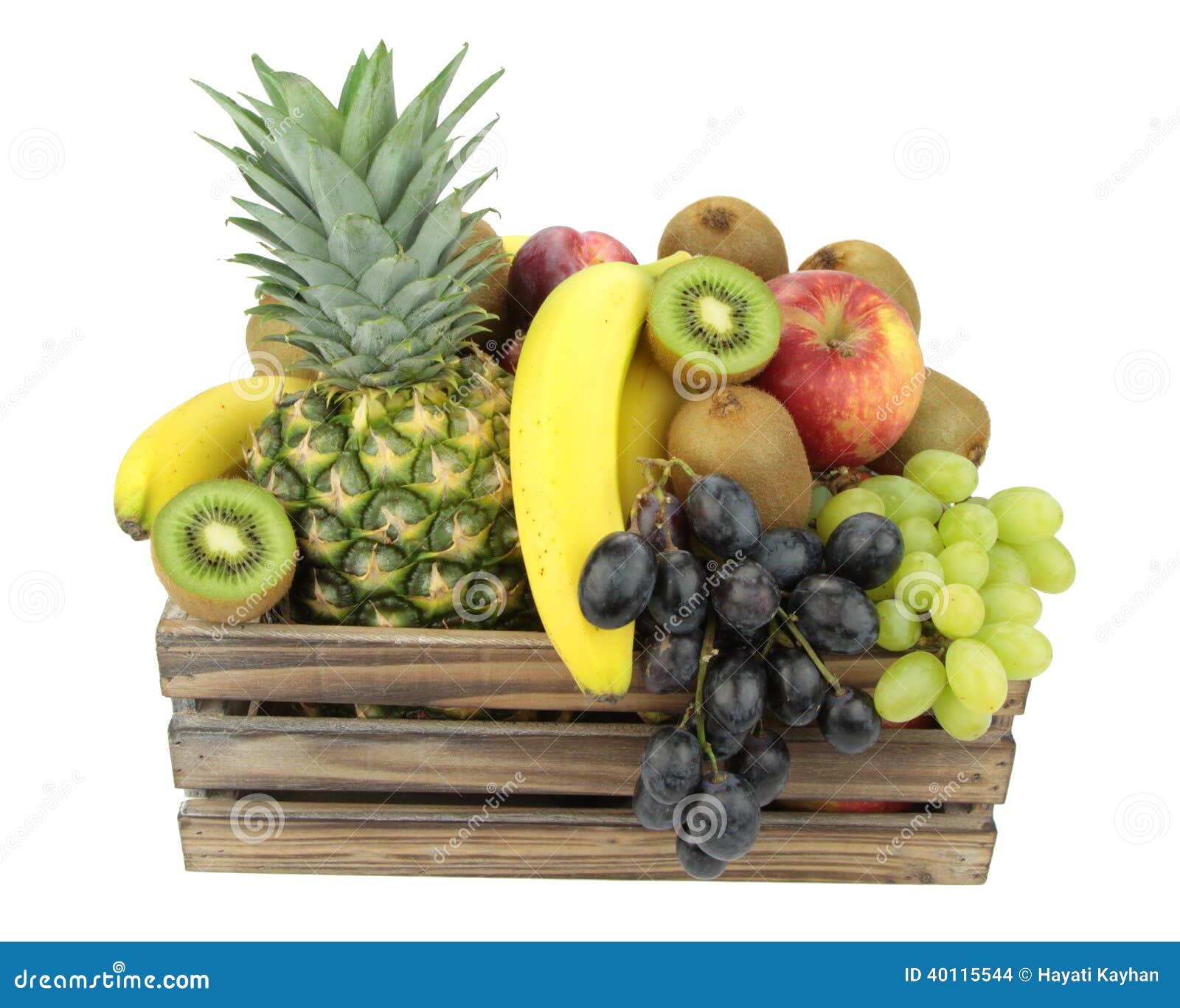 Vintage Wooden Crate Full of Colorful Fresh Fruits Stock Photo - Image ...