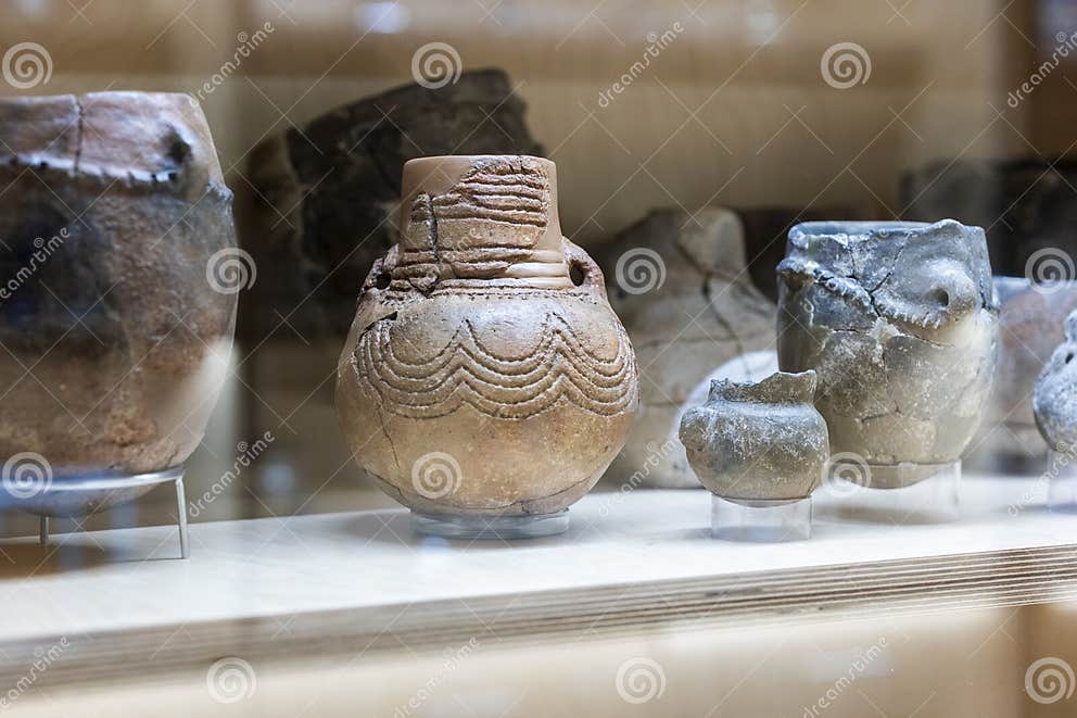 Various Mixed Pottery Artifacts on Malaga Museum Editorial Photography ...