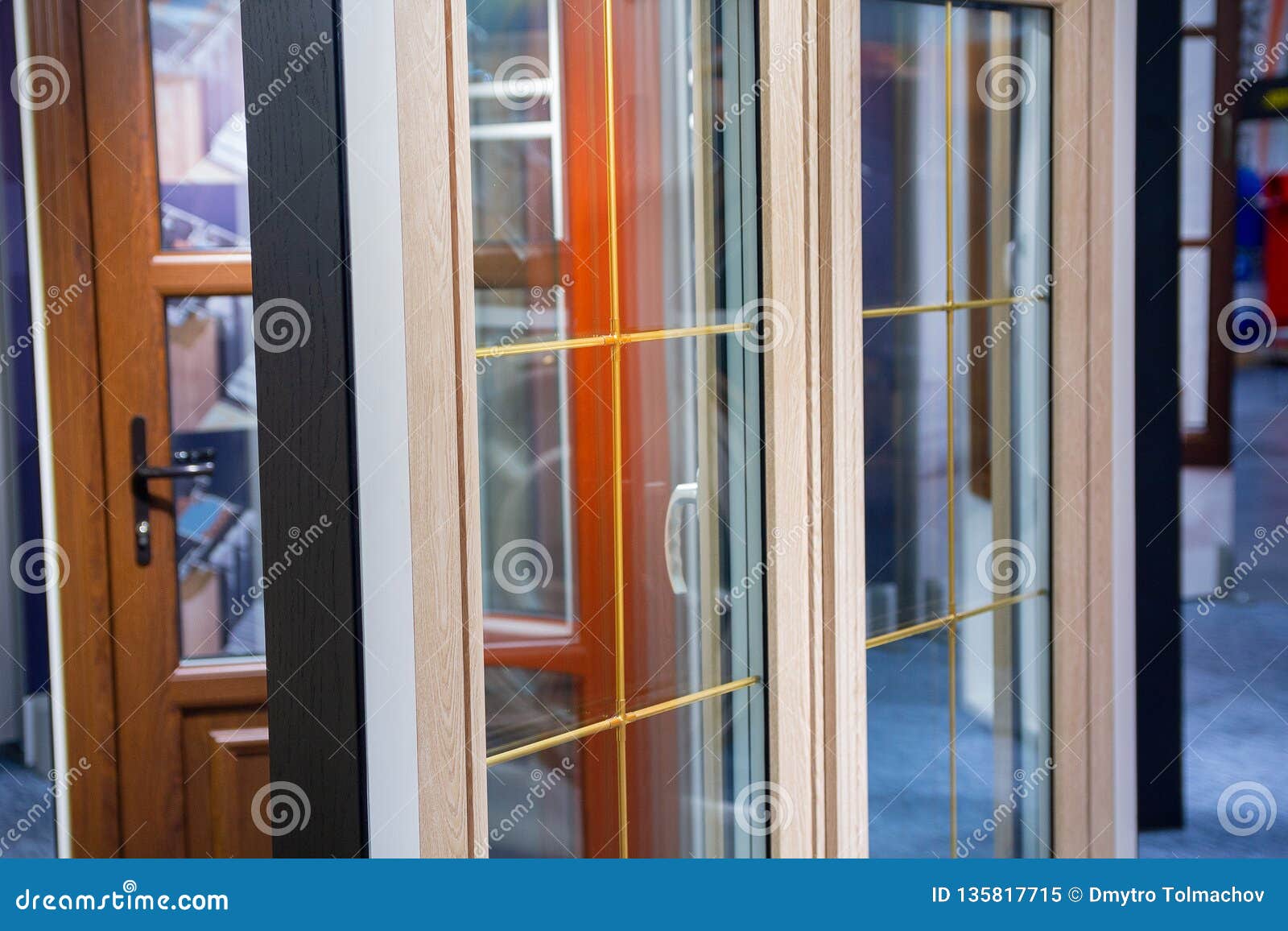 Various Models of Windows in the Exhibition Hall of the Store Stock ...