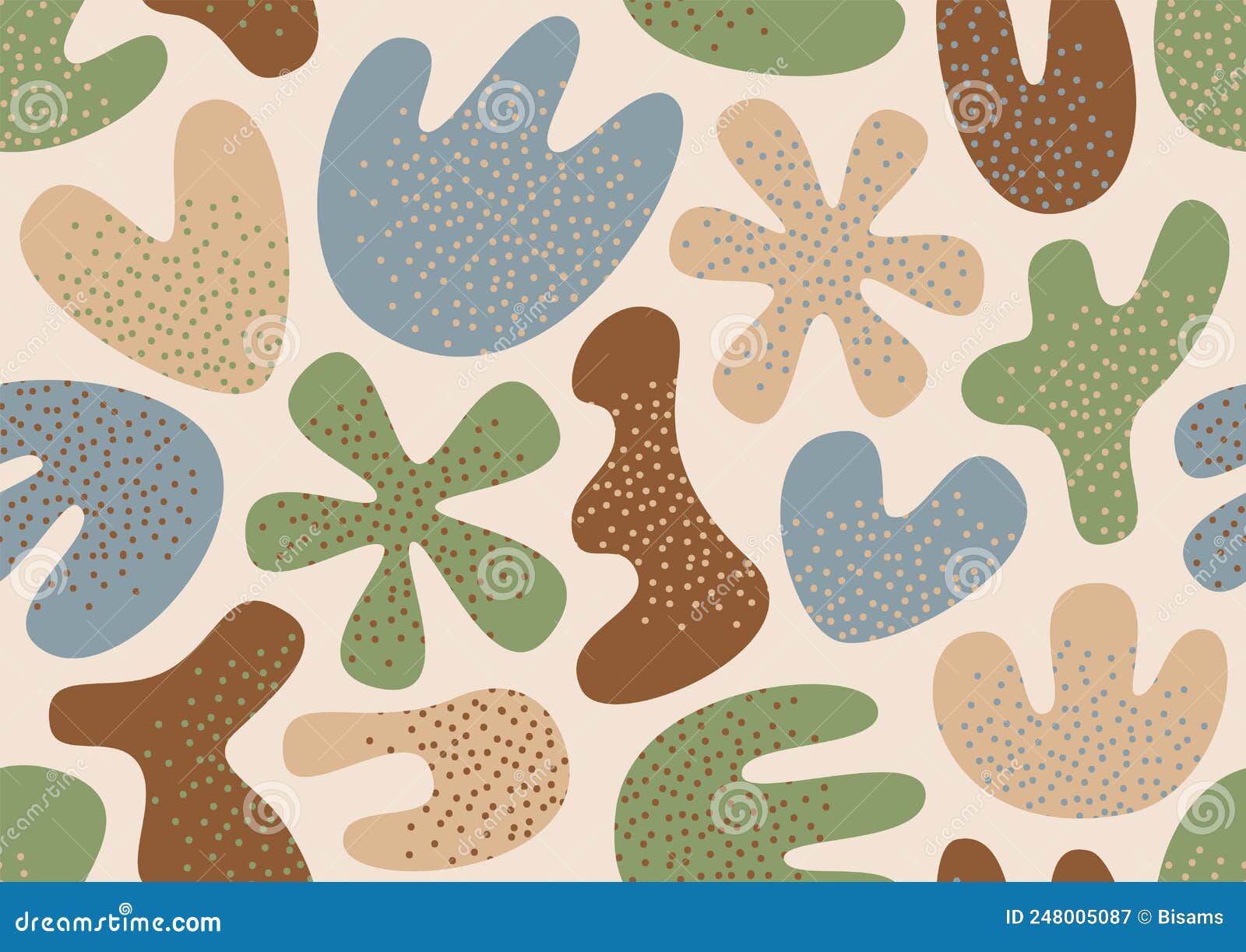 Various Modern Free Form Shapes and Doodle Objects Seamless Pattern ...