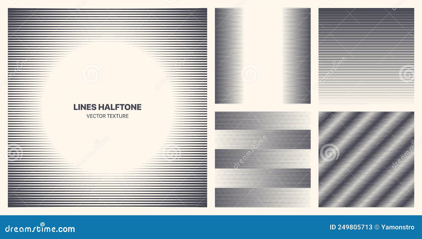 Various Modern Halftone Linear Textures Isolate Vector Geometric ...