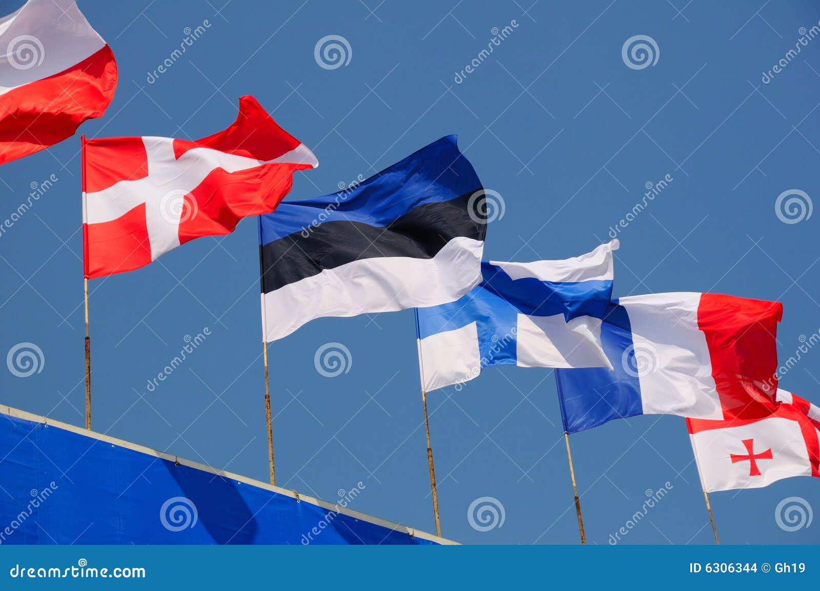 Various National Flags, On Flagpoles Stock Photography | CartoonDealer ...