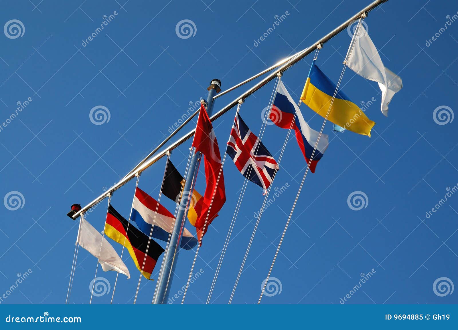 Various National Flags, On Flagpoles Stock Photography | CartoonDealer ...
