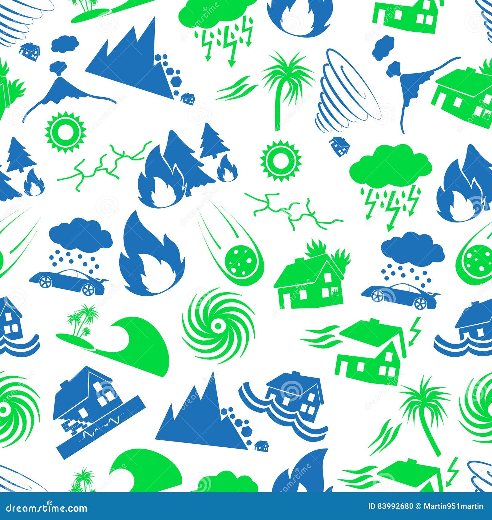 Various Natural Disasters Problems In The World Stickers Icons Eps10 ...