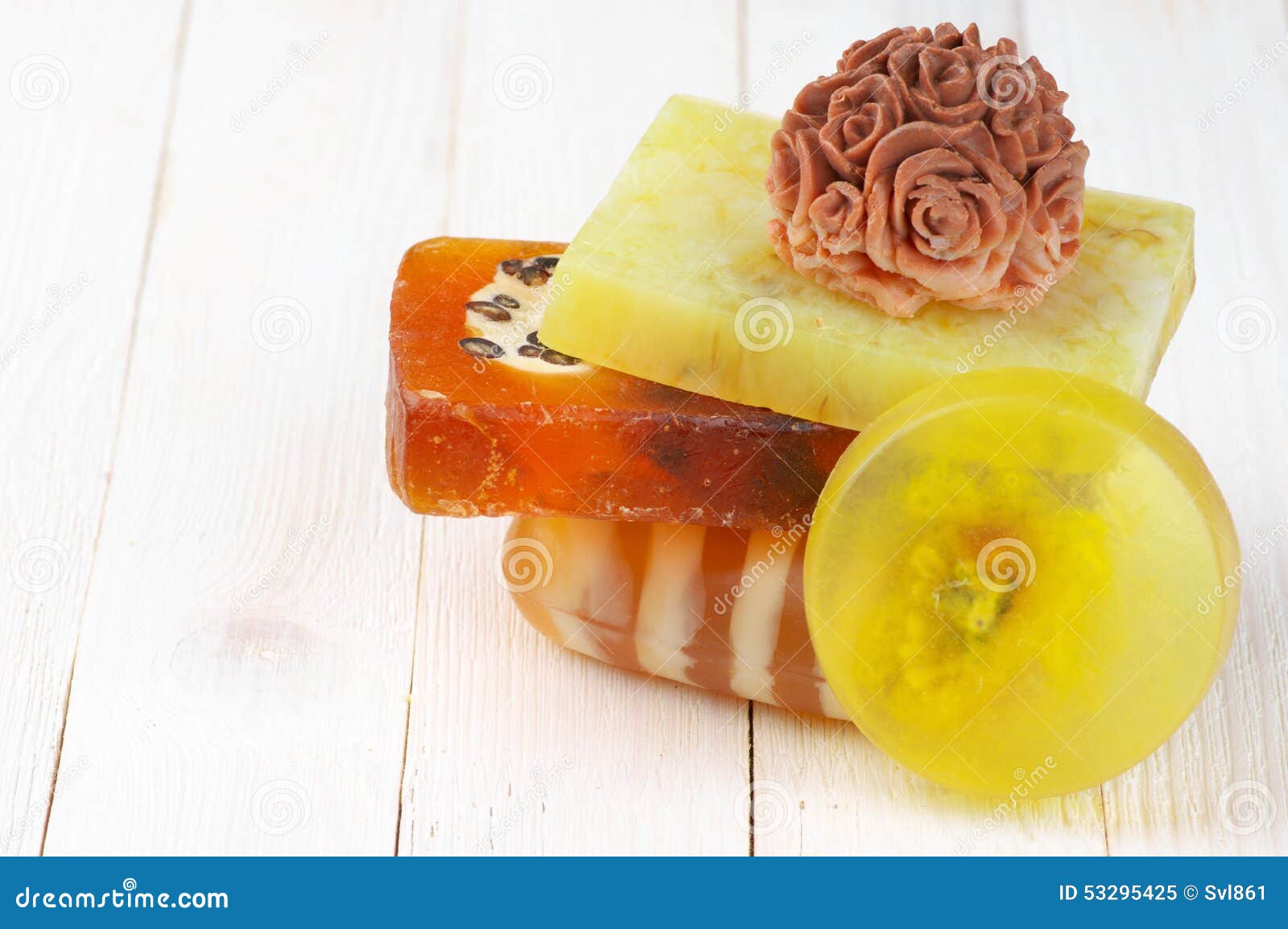 Various natural soaps stock image. Image of pure, orange - 53295425