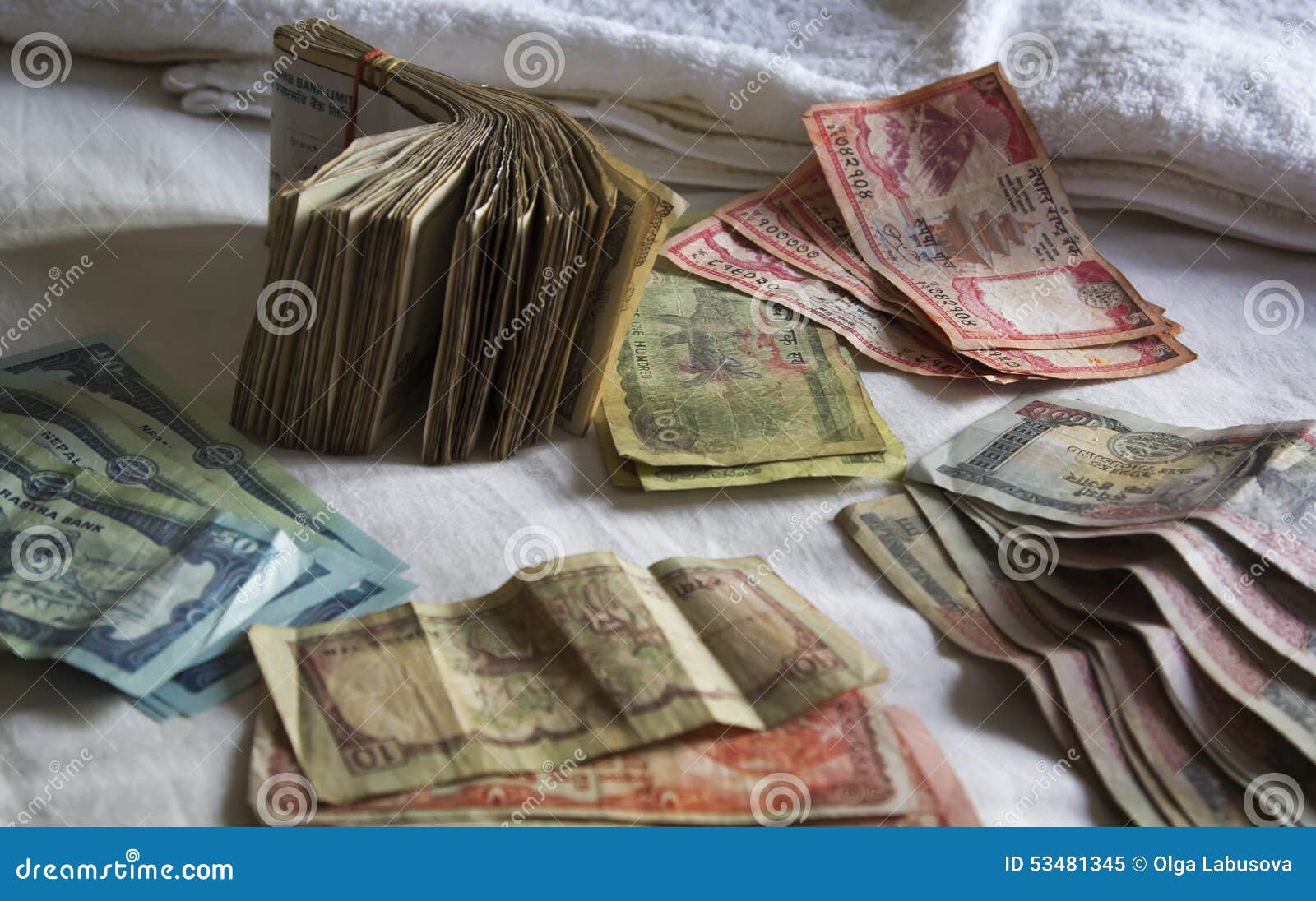 Various Nepalese Money - a Lot of Banknotes Stock Image - Image of ...