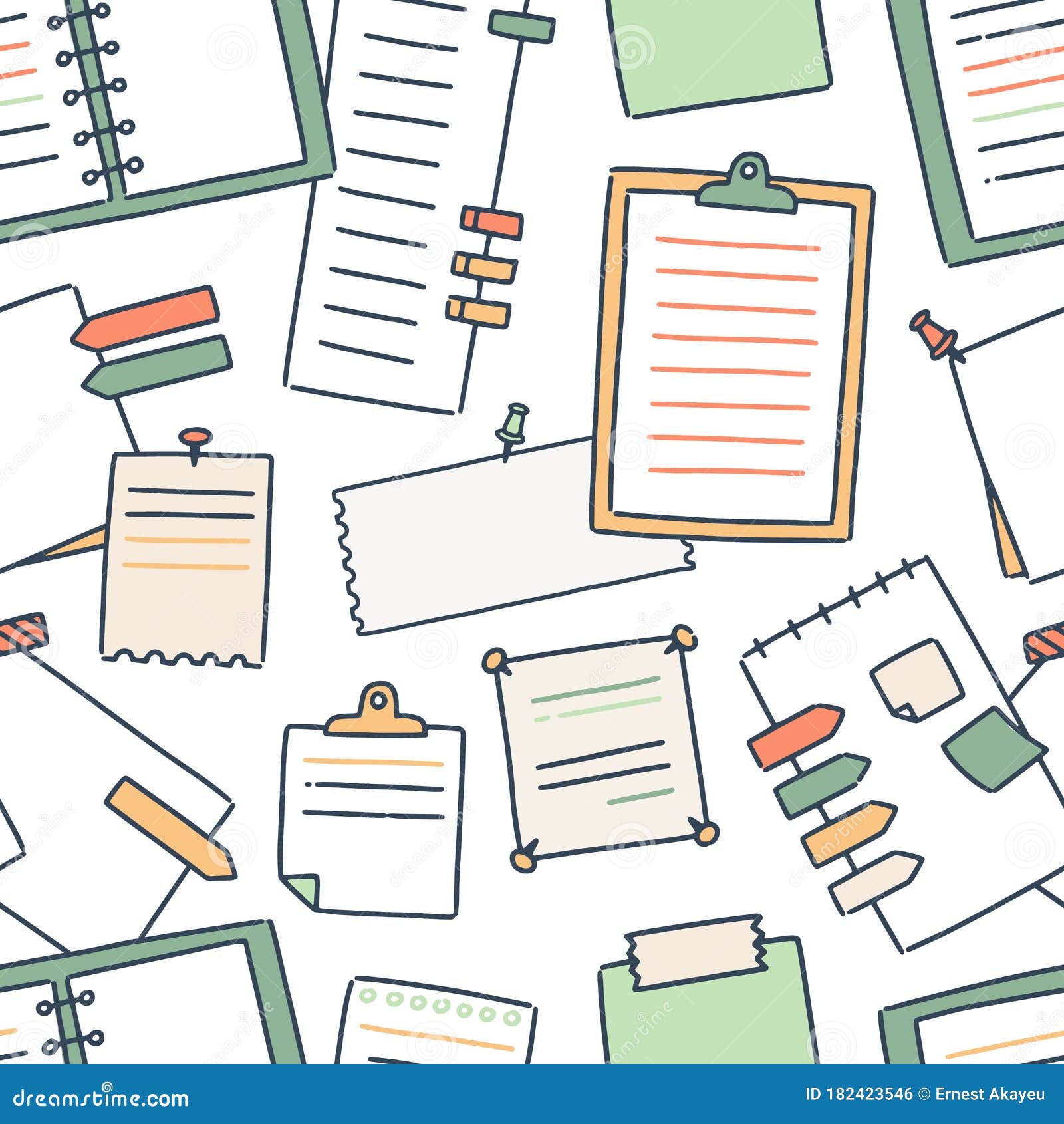 Various Notebooks and Paper Sheets for Making Writing Notes Seamless ...