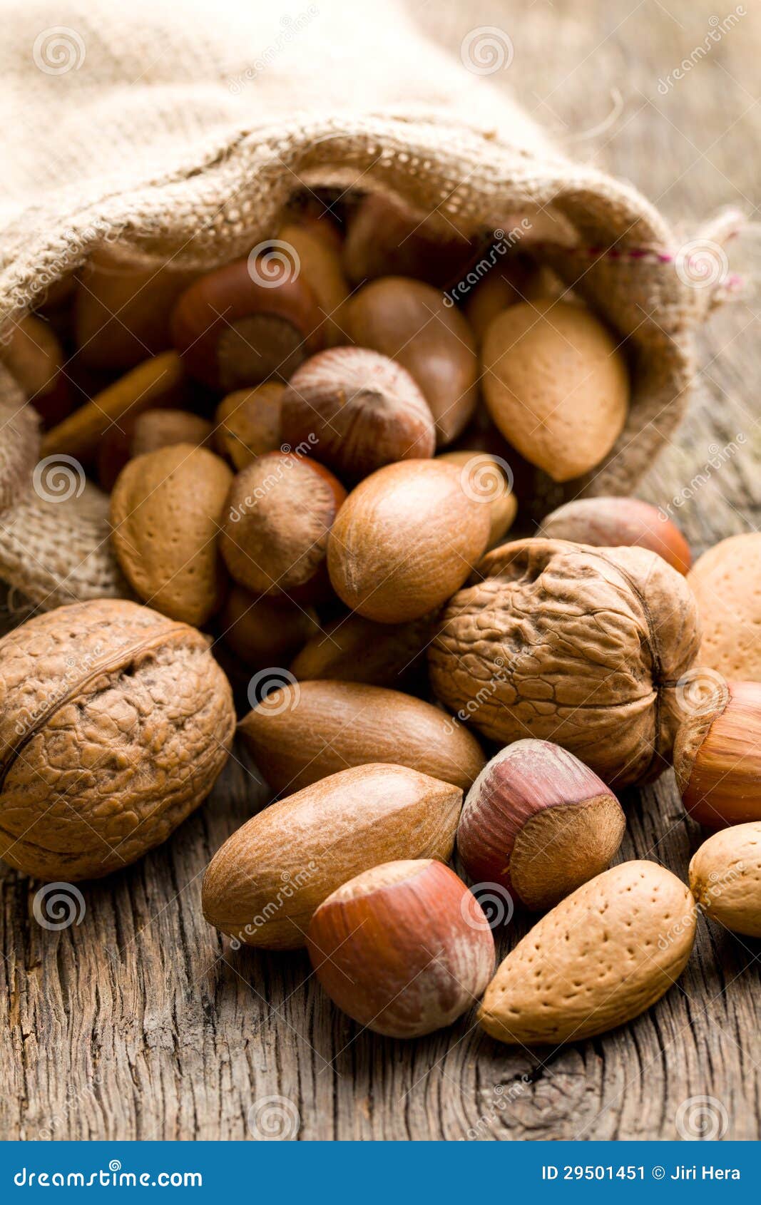 Various nuts in jute sack stock image. Image of selection - 29501451