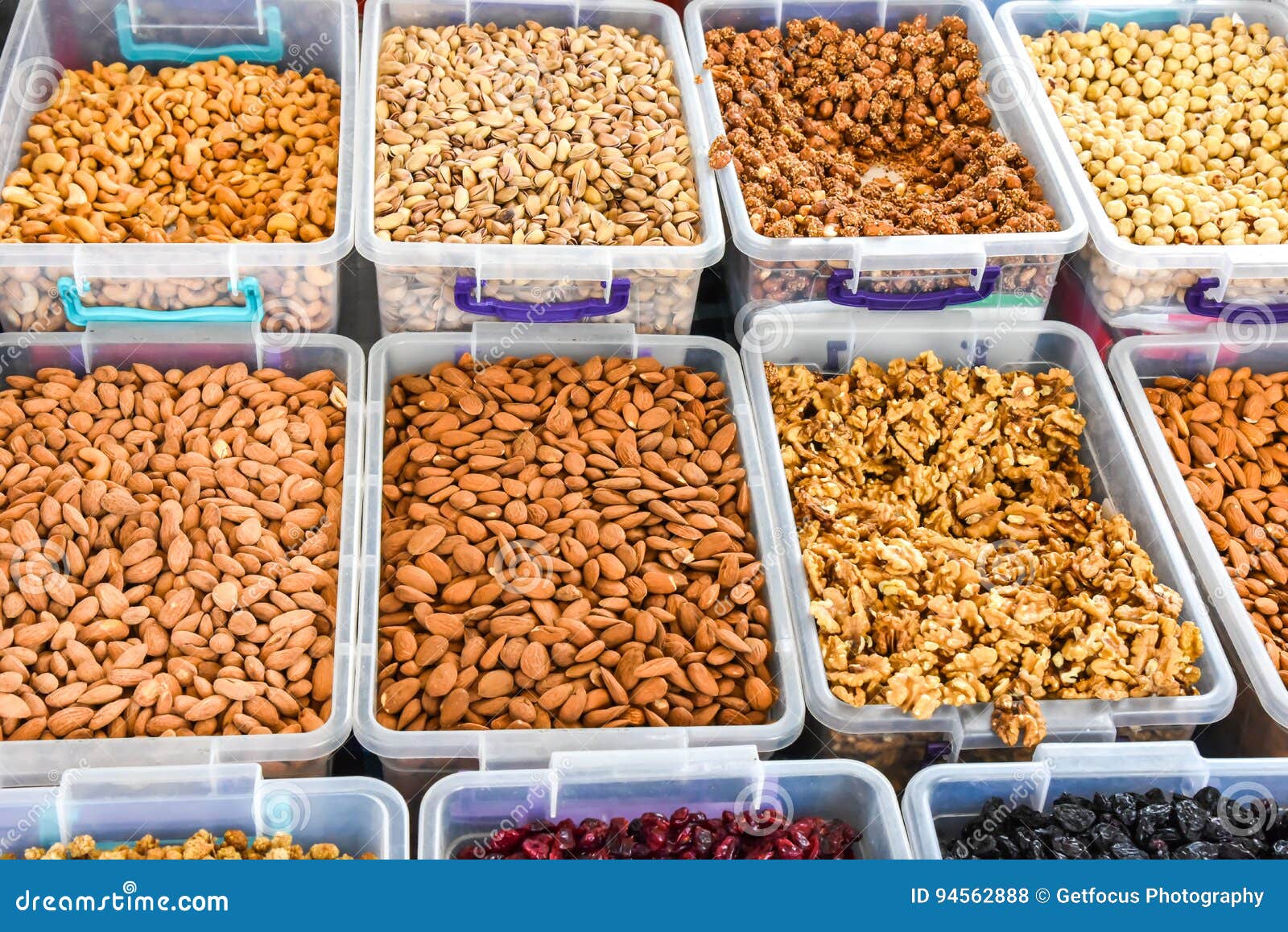 Various Nuts at the Market Stand Stock Photo - Image of nuts, smell ...