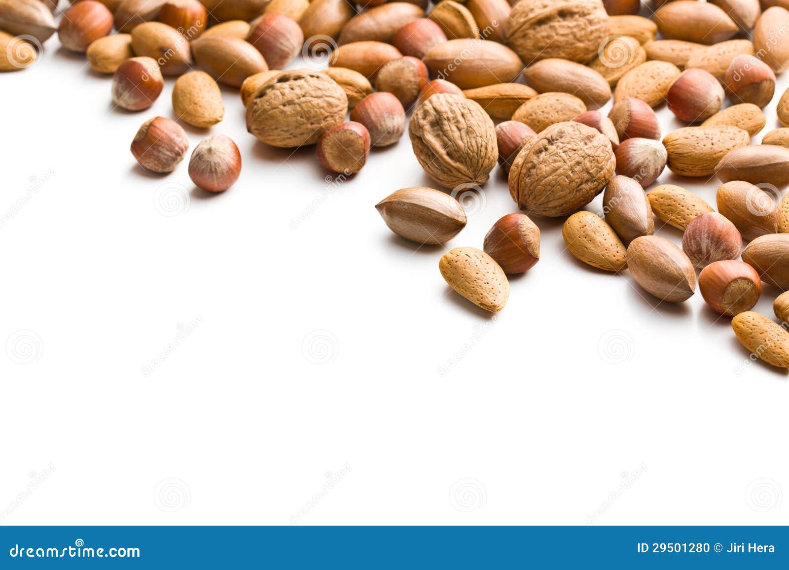 Various Nuts on White Background Stock Photo - Image of isolated, close ...