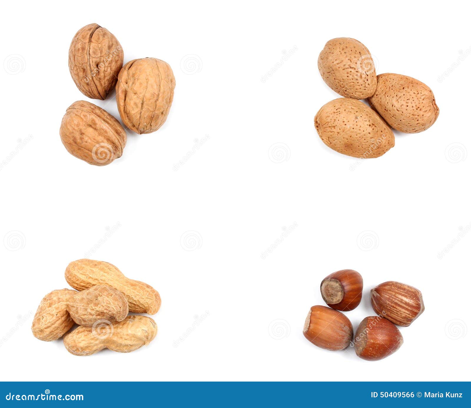 Various Nuts on a White Background.. Stock Photo - Image of nutrition ...