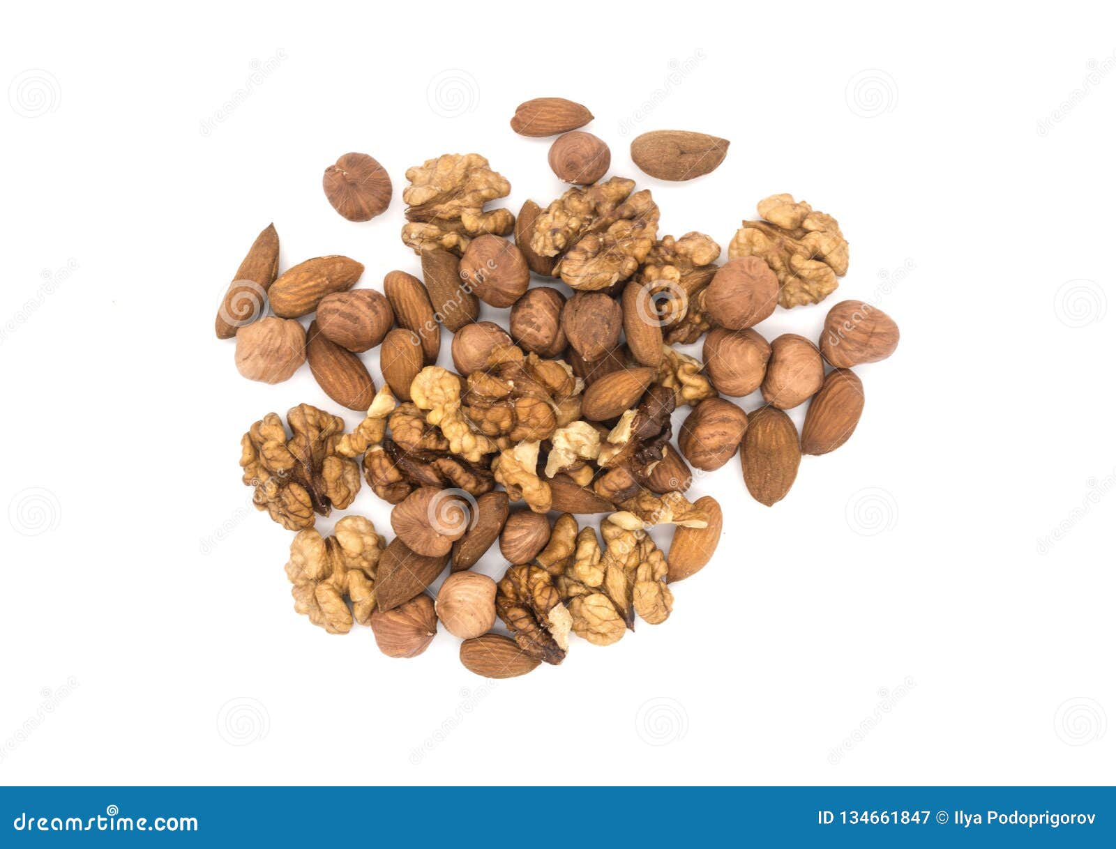 Various Nuts on White Background Stock Image - Image of food ...