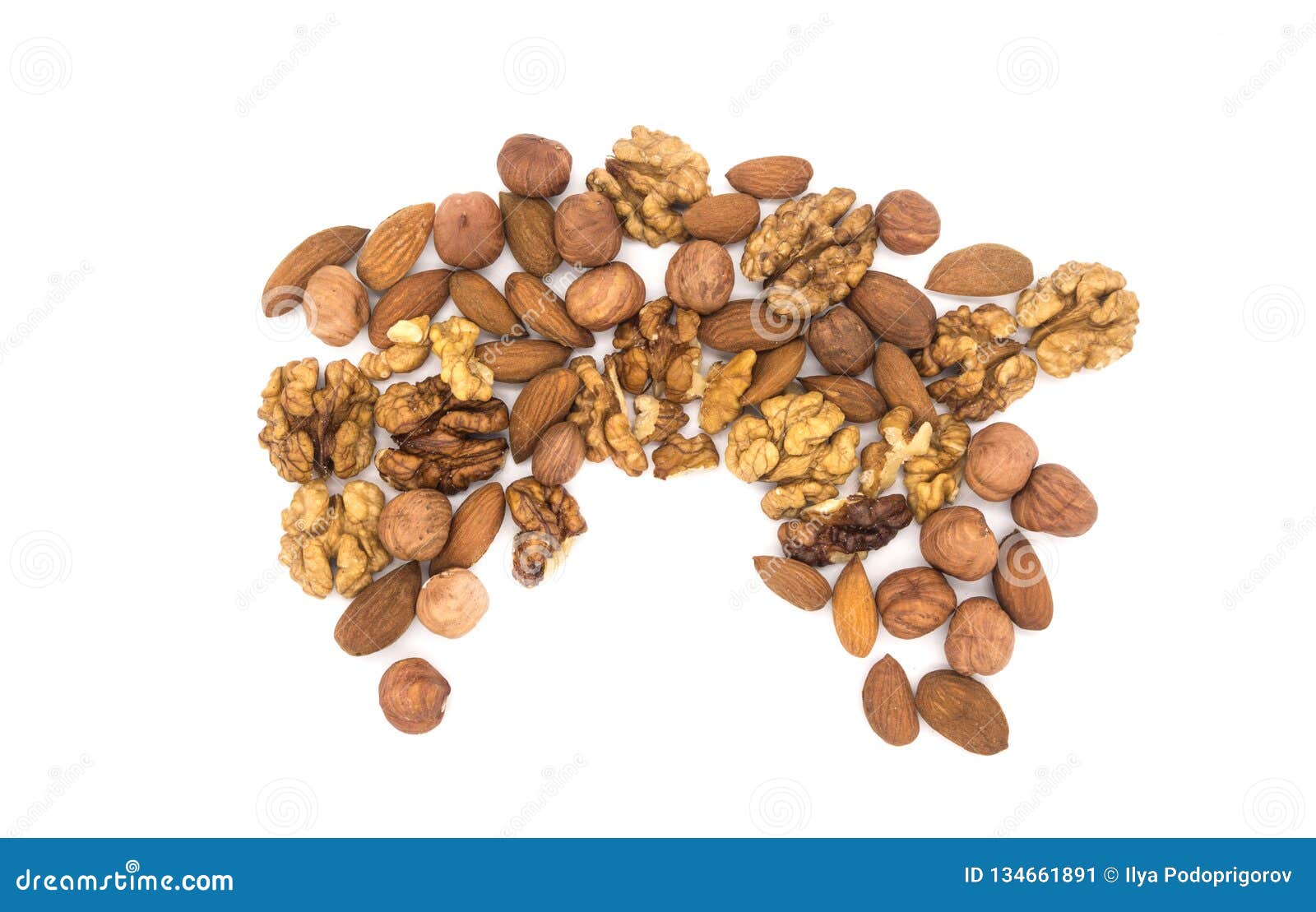 Various Nuts on White Background Stock Image - Image of natural ...