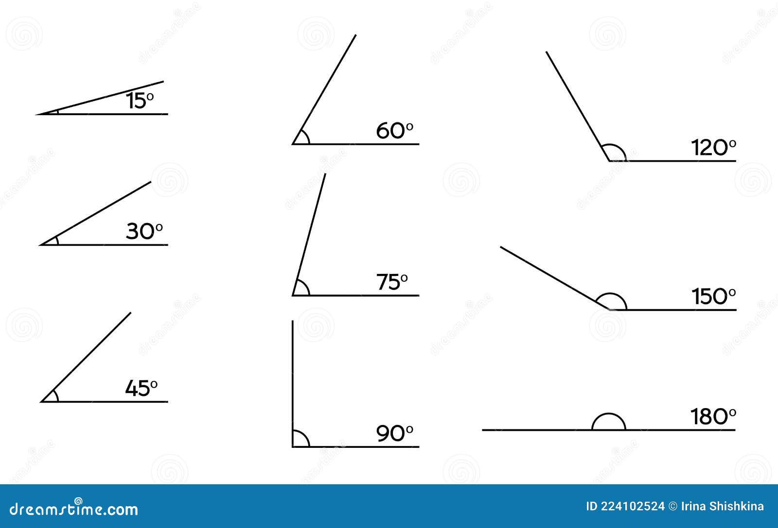 Various Obtuse and Acute Angles. Different Corners Stock Vector ...