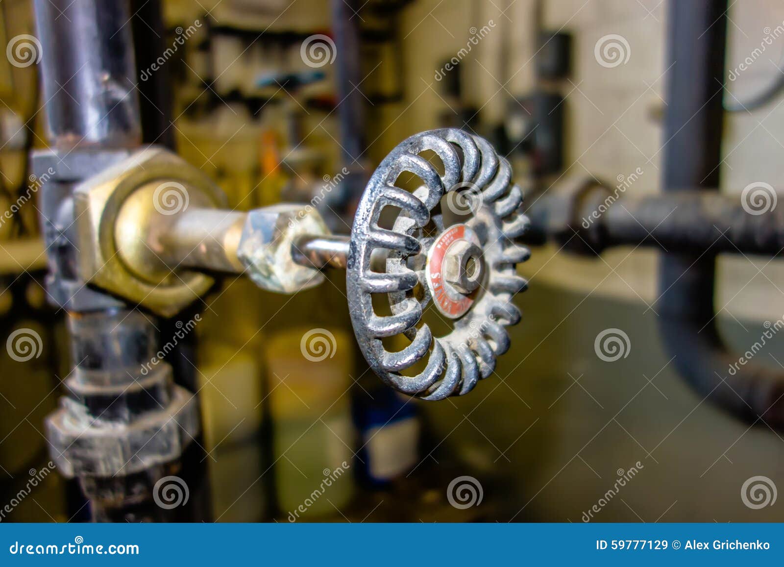 Various Old Boiler Room Pipe Valves Stock Image - Image of industry ...