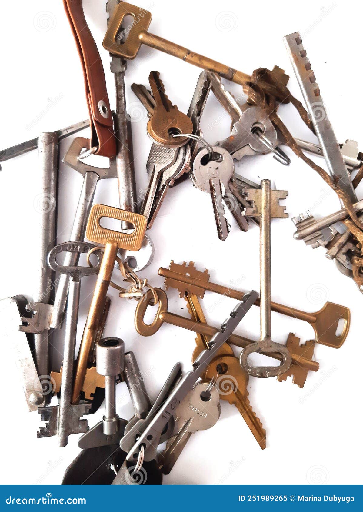 Various Old Keys, Lock Picks on a White Background Stock Image - Image ...