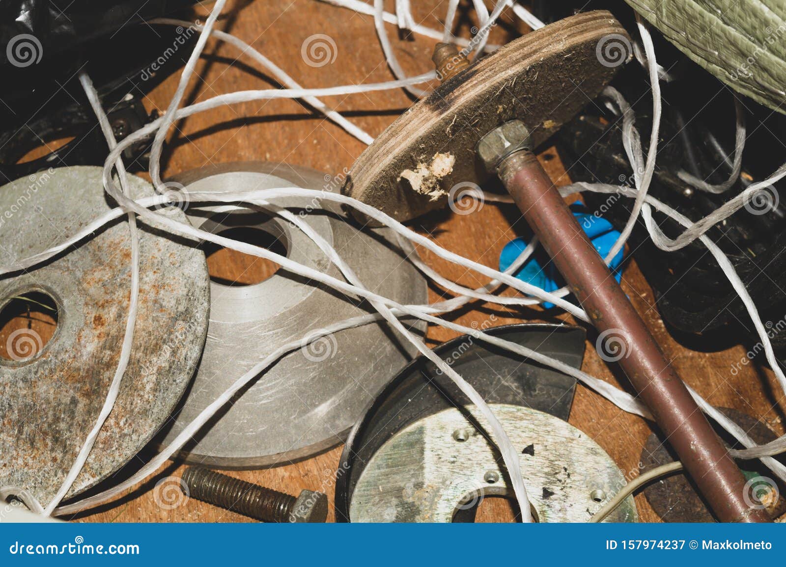 Various Old Rusty Tools in the Box. Chaos of Working Things Stock Image ...