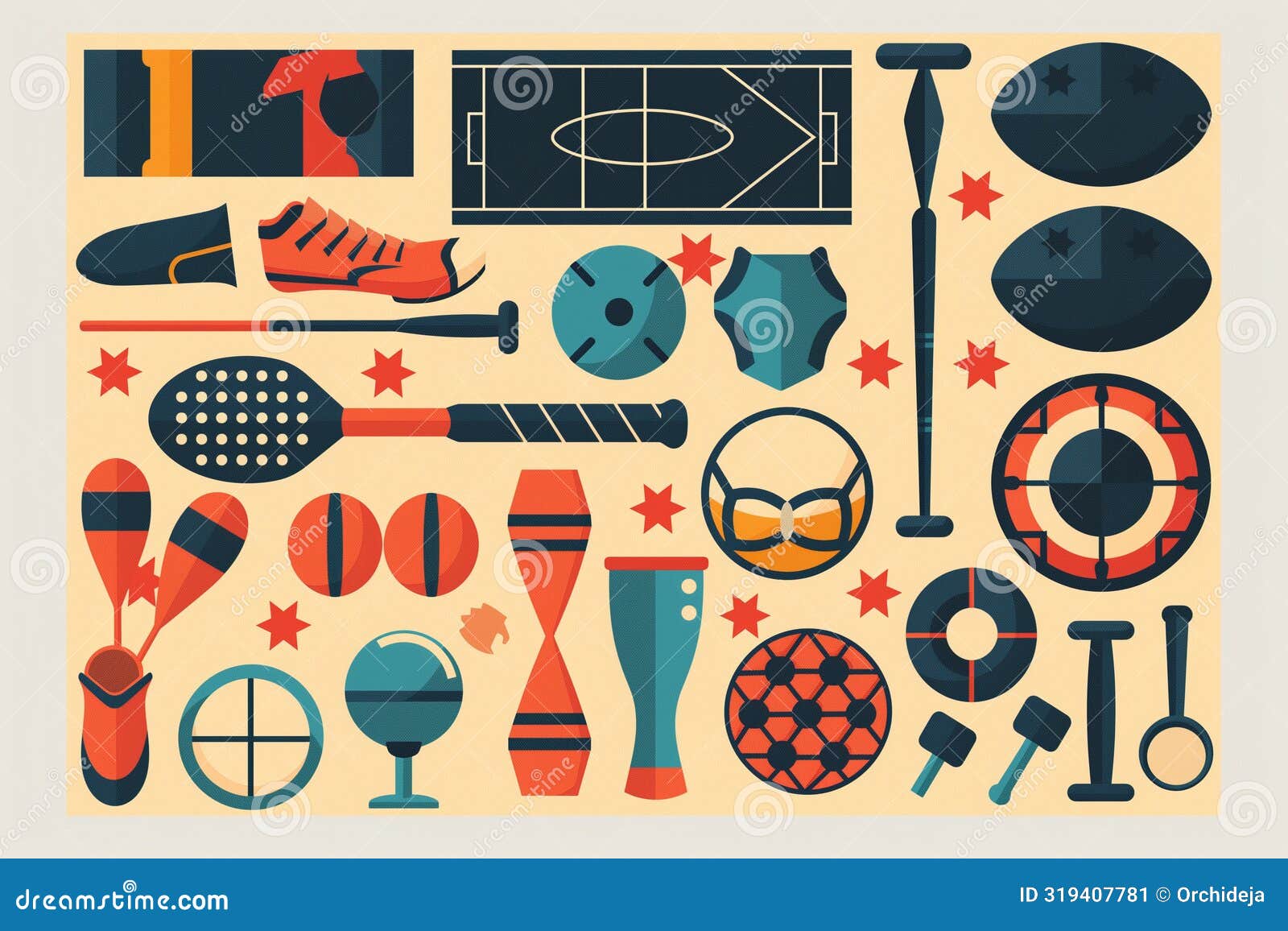 Various Olympic Sports Symbols Displayed in a Stylized Manner Stock ...