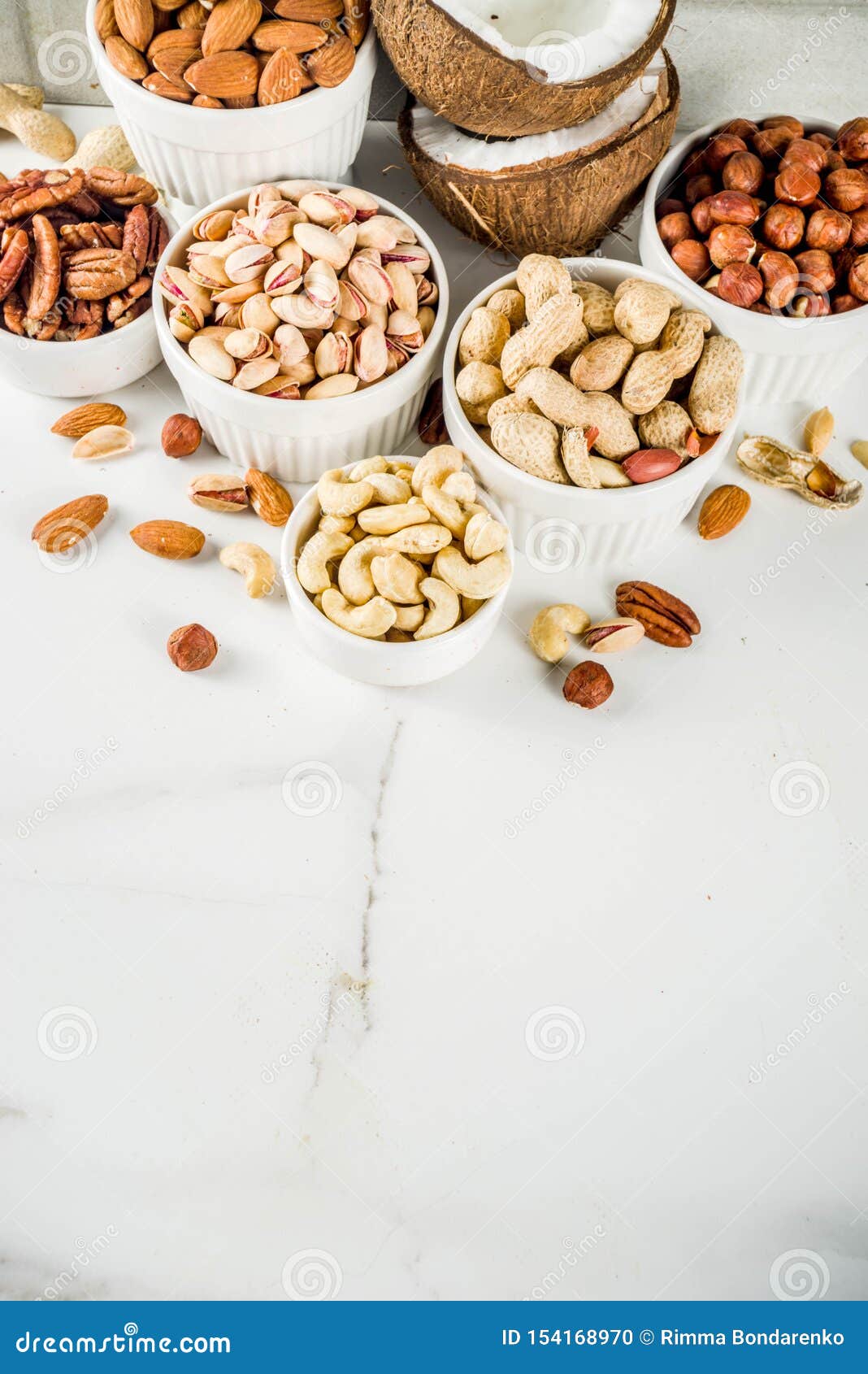 Various organic nuts stock photo. Image of brazil, assorted - 154168970